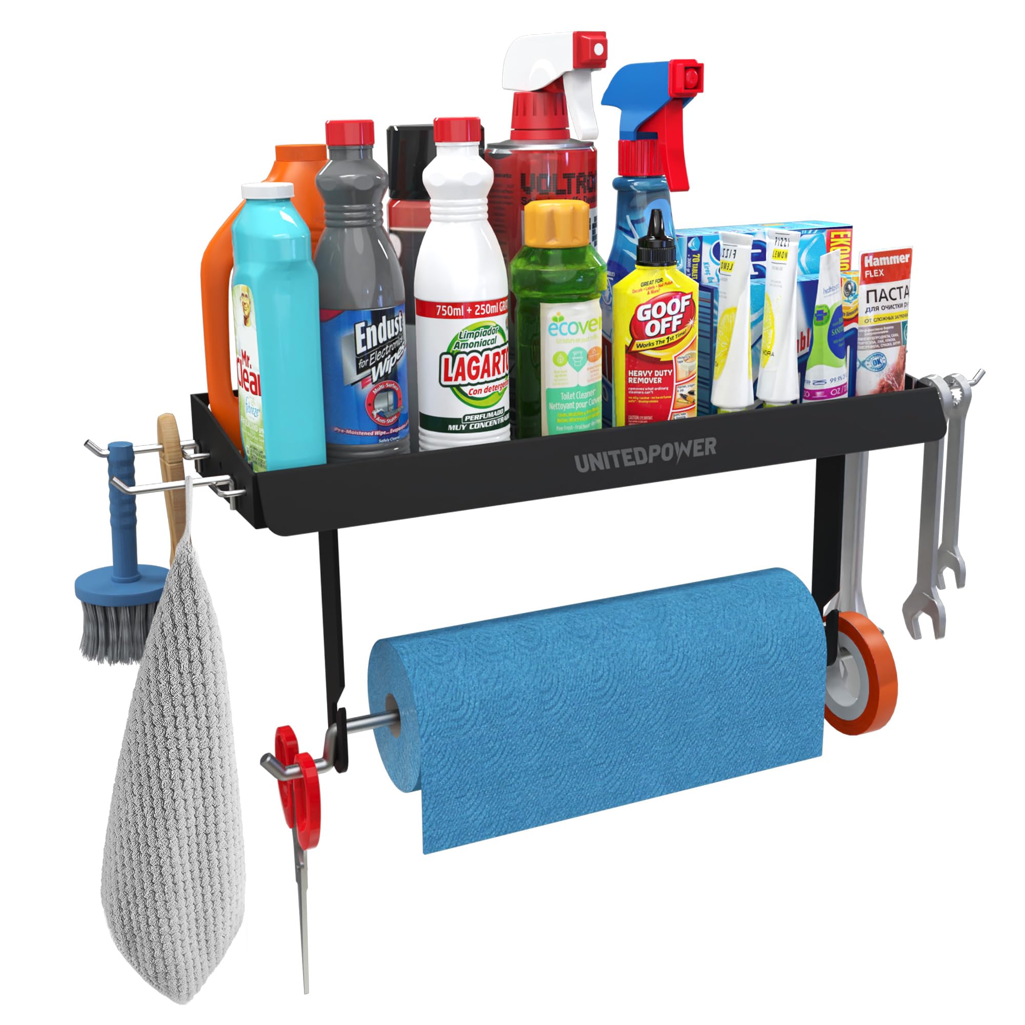 Amazon.com - UNITEDPOWER Paper Towel Holder with Shelf, 3-in-1 Wall ...