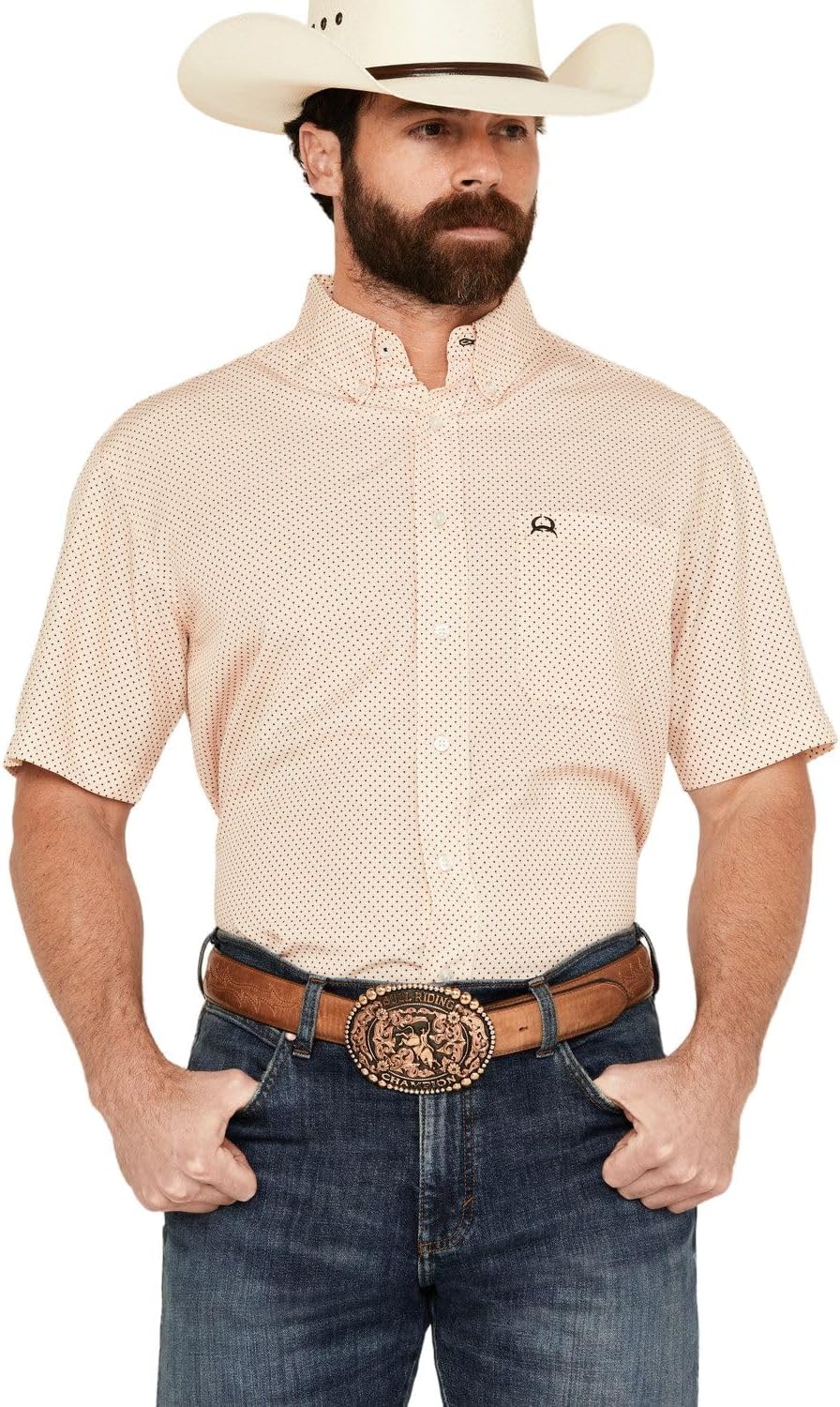 Amazon.com: Cinch Men's Arenaflex& Geo Print Short Sleeve Button-Down ...