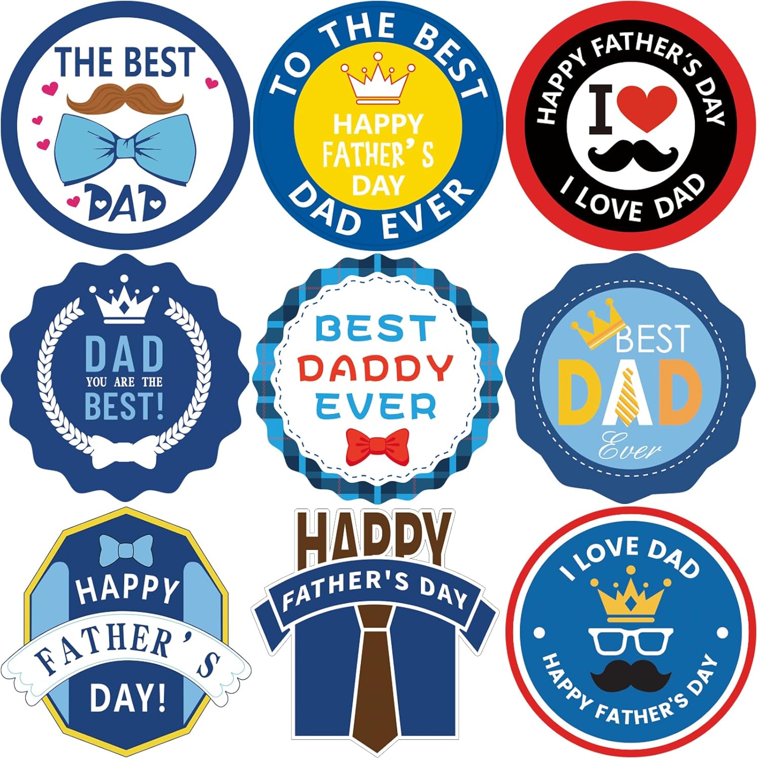 Happy Father's Day Stickers, 216 PCS Happy Fathers Day Stickers, Dad ...