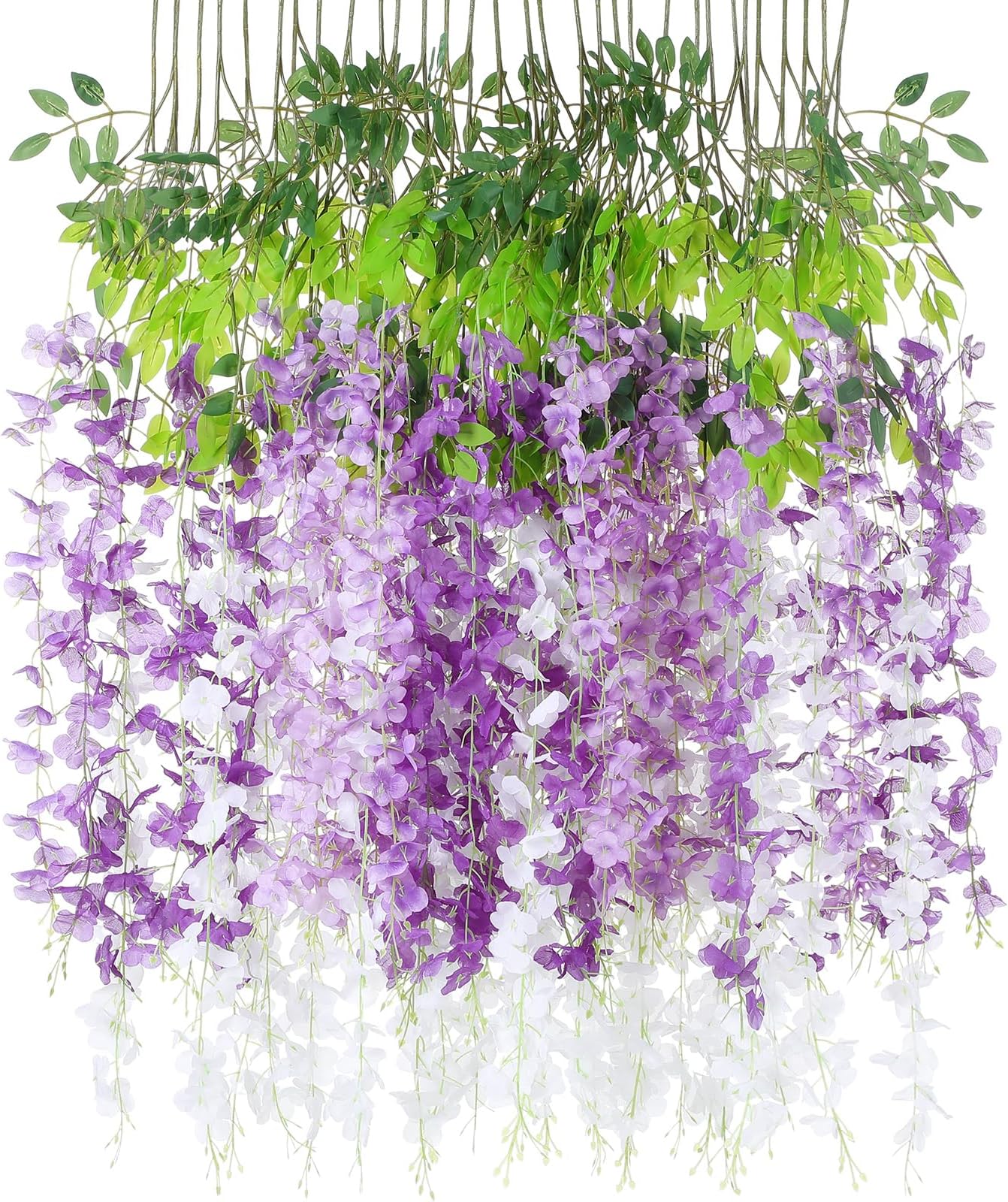 Amazon.com: CEWOR 60 Branches Wisteria Hanging Flowers, 6 Pack Wisteria ...
