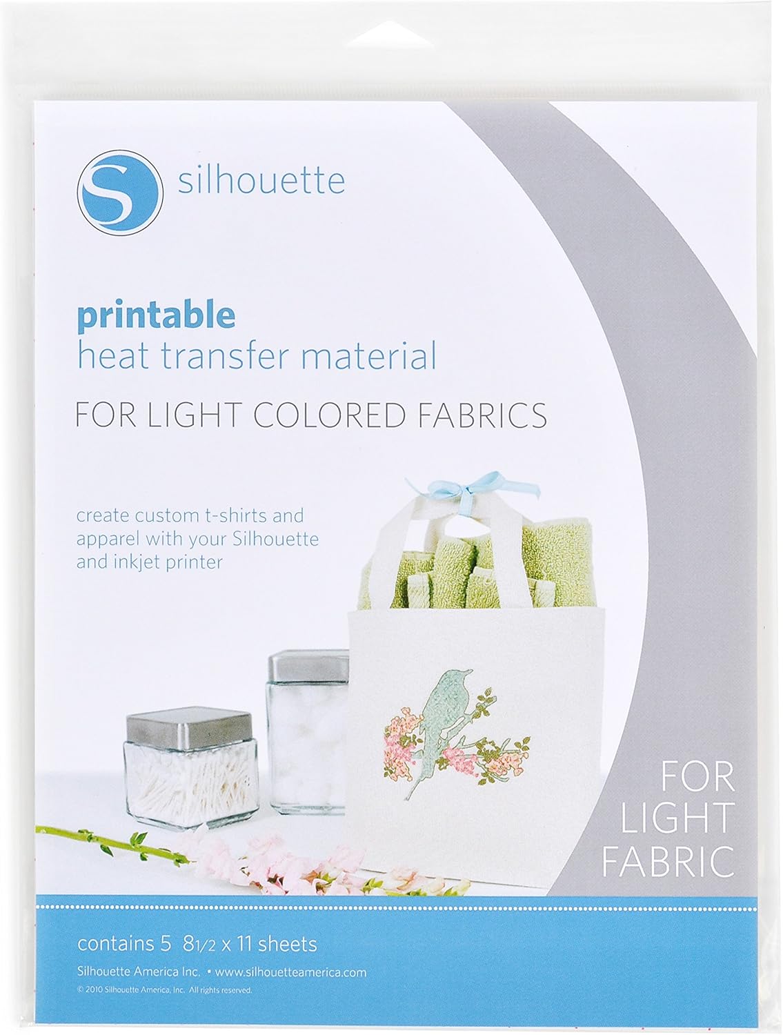 Silhouette Heat-Print-LT Printable Heat Transfer Material for Light Fabrics