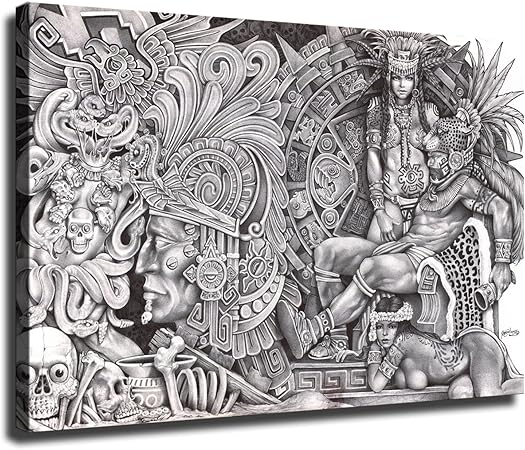 Amazon.com: Aztec Kings and Chicano Women Poster Wall Art Picture Print ...
