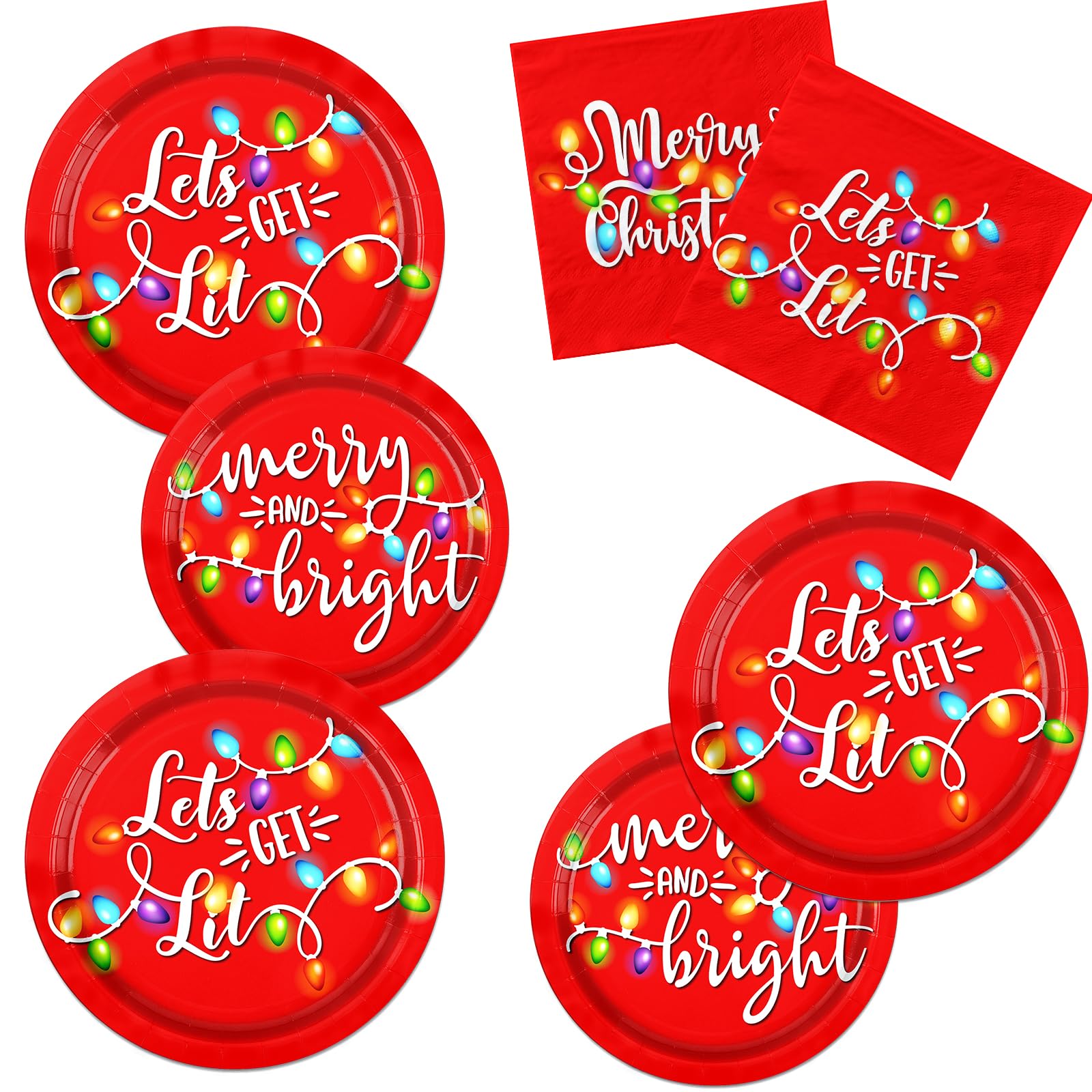 Amazon.com: Lets Get Lit Christmas Party Decorations, 60Pcs Lets Get ...
