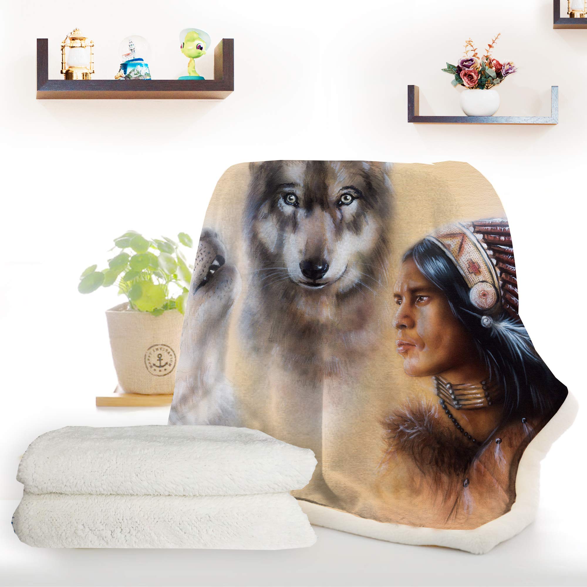 Chief Native Indian Fleece Blankets Indian Blanket Sold On Temu United