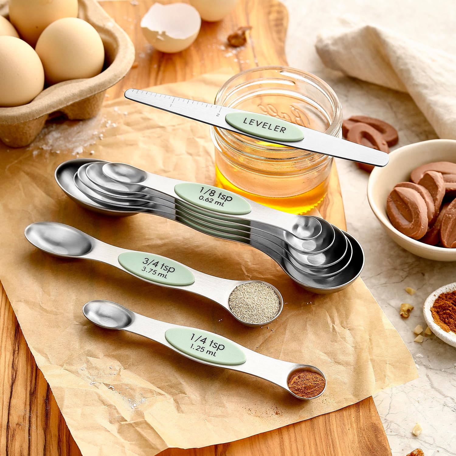 Snapklik.com : Spring Chef Magnetic Measuring Spoons Set