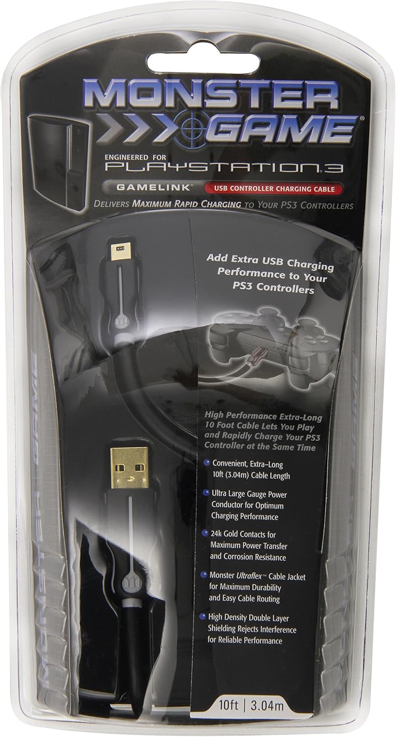 Playstation 3 Monster Cable GameLink USB to Mini-USB for Playstation 3 ...