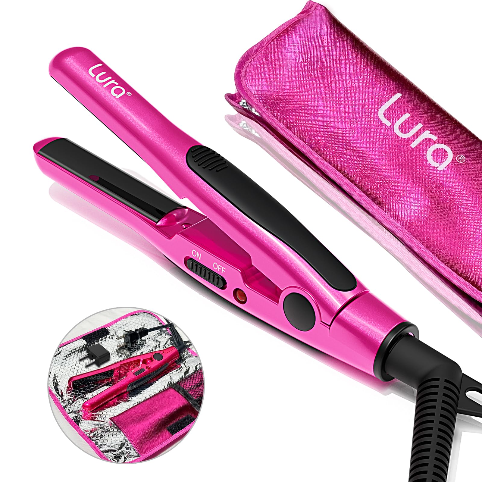 Amazon.com : LURA Mini Flat Iron for Short Hair,1/2 Inch Small Hair ...