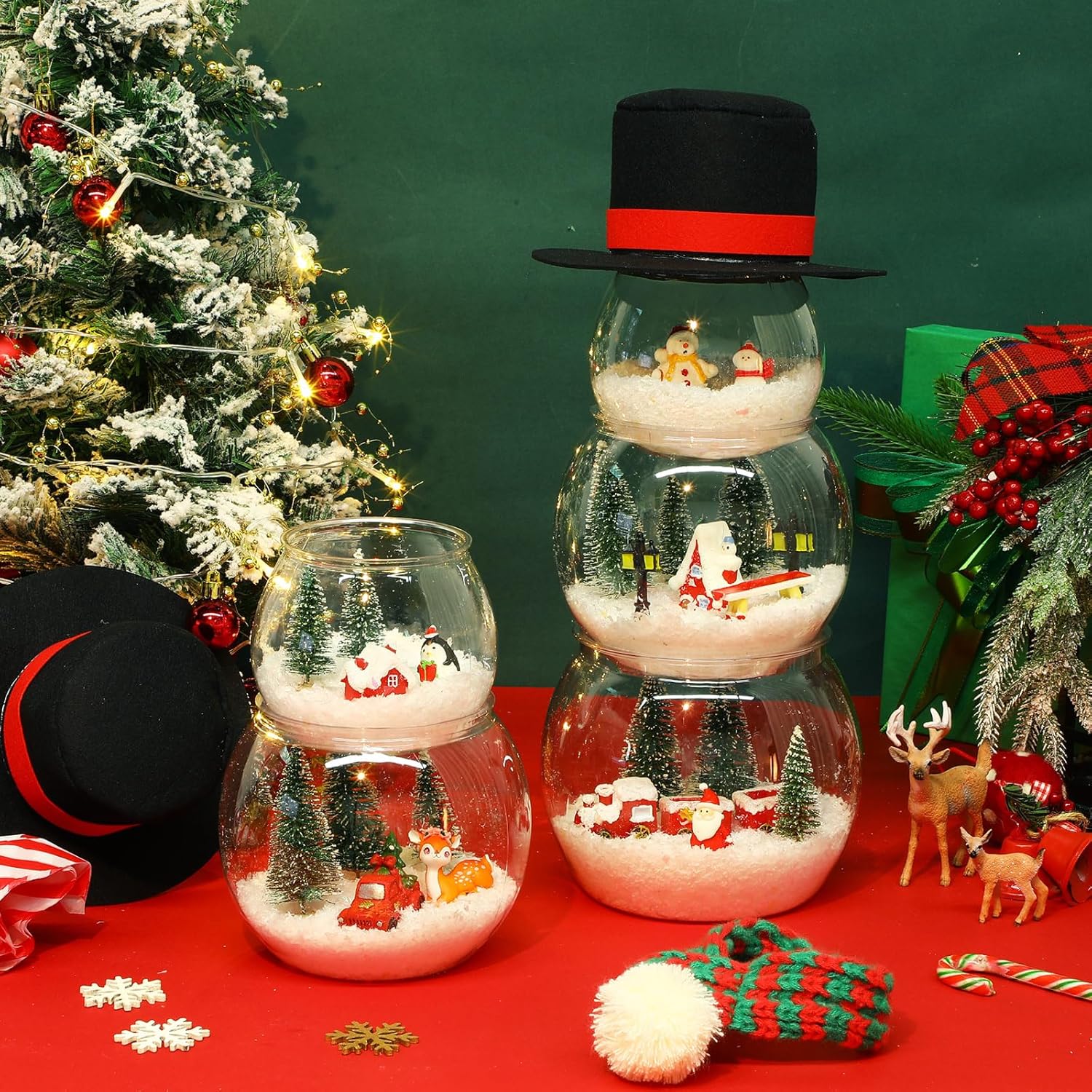 Amazon.com: Realspring 5 Pcs DIY Fish Bowl Snowman Crafts Decorations ...