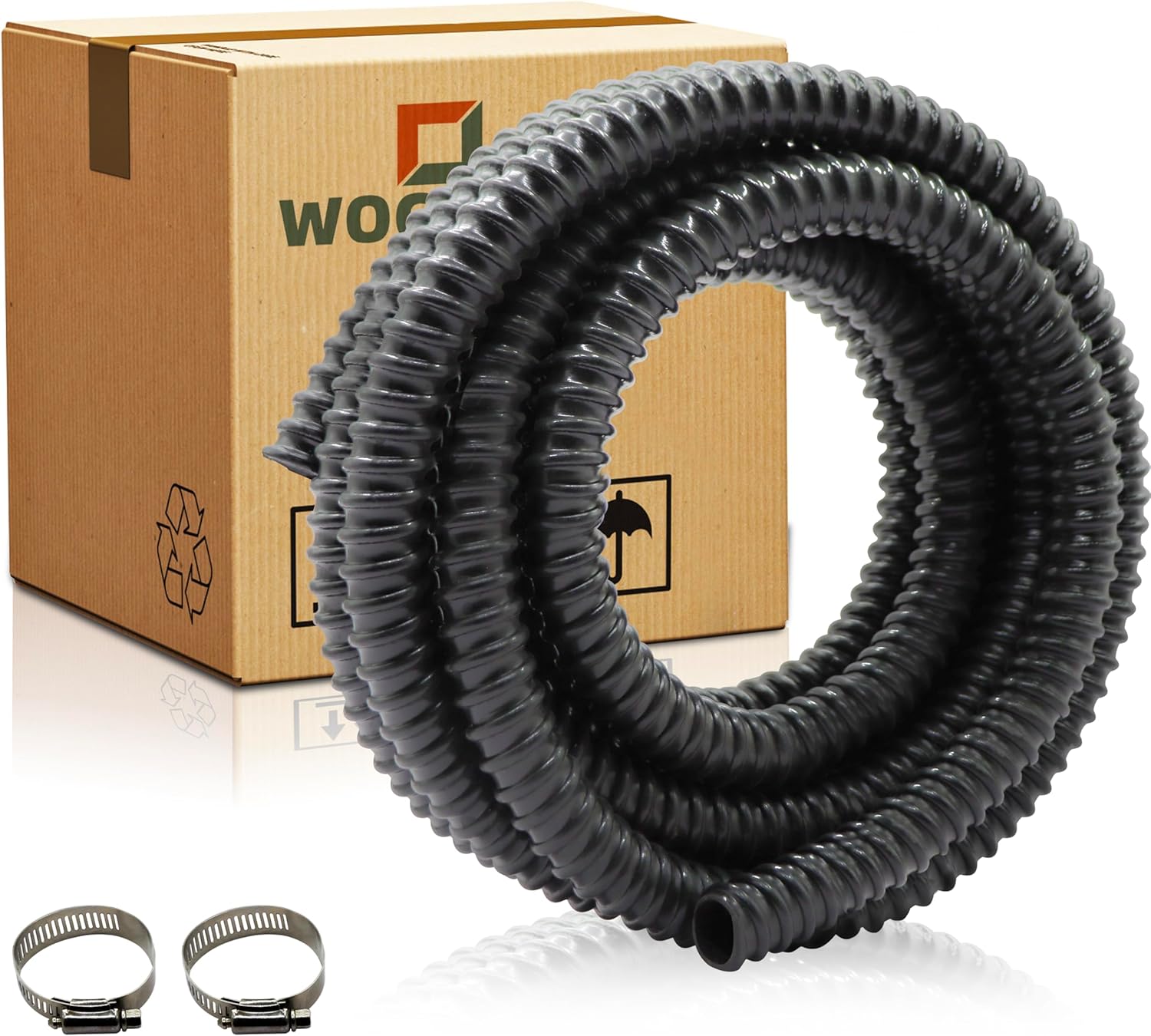 Amazon.com: Wocloer 1" × 20 Feet Black Corrugated Flexible PVC Pond ...