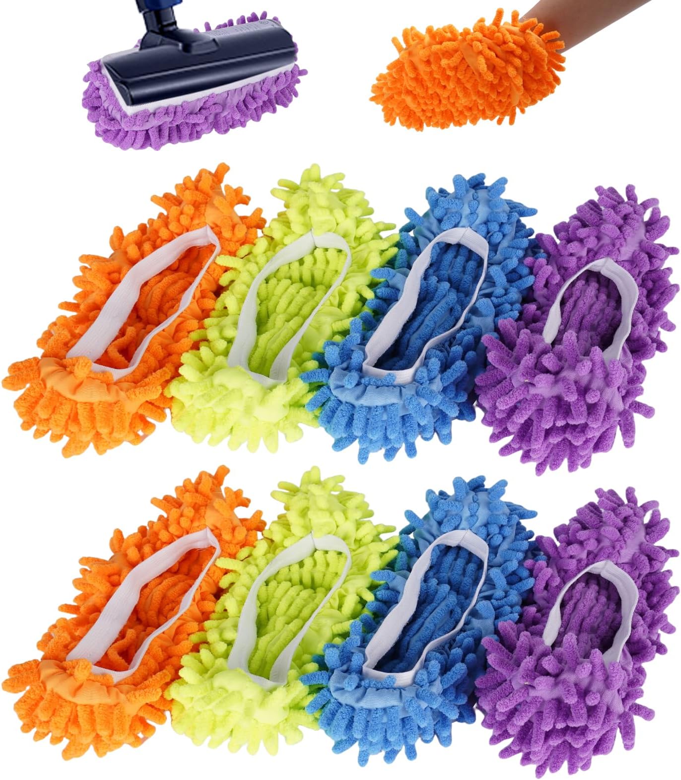 Amazon.com: 10Pcs Mop Slippers for Floor Cleaning Washable Shoes Cover ...