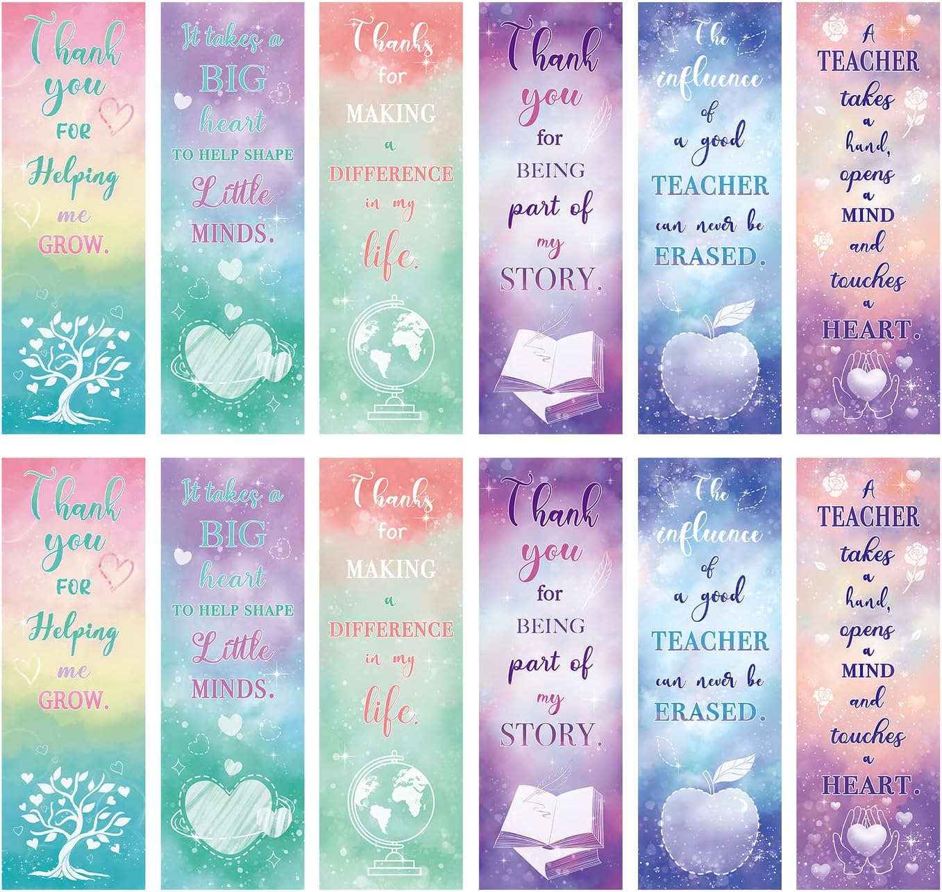 Amazon.com: YoeeJob 12pcs Teacher Bookmarks, Teachers Appreciation ...