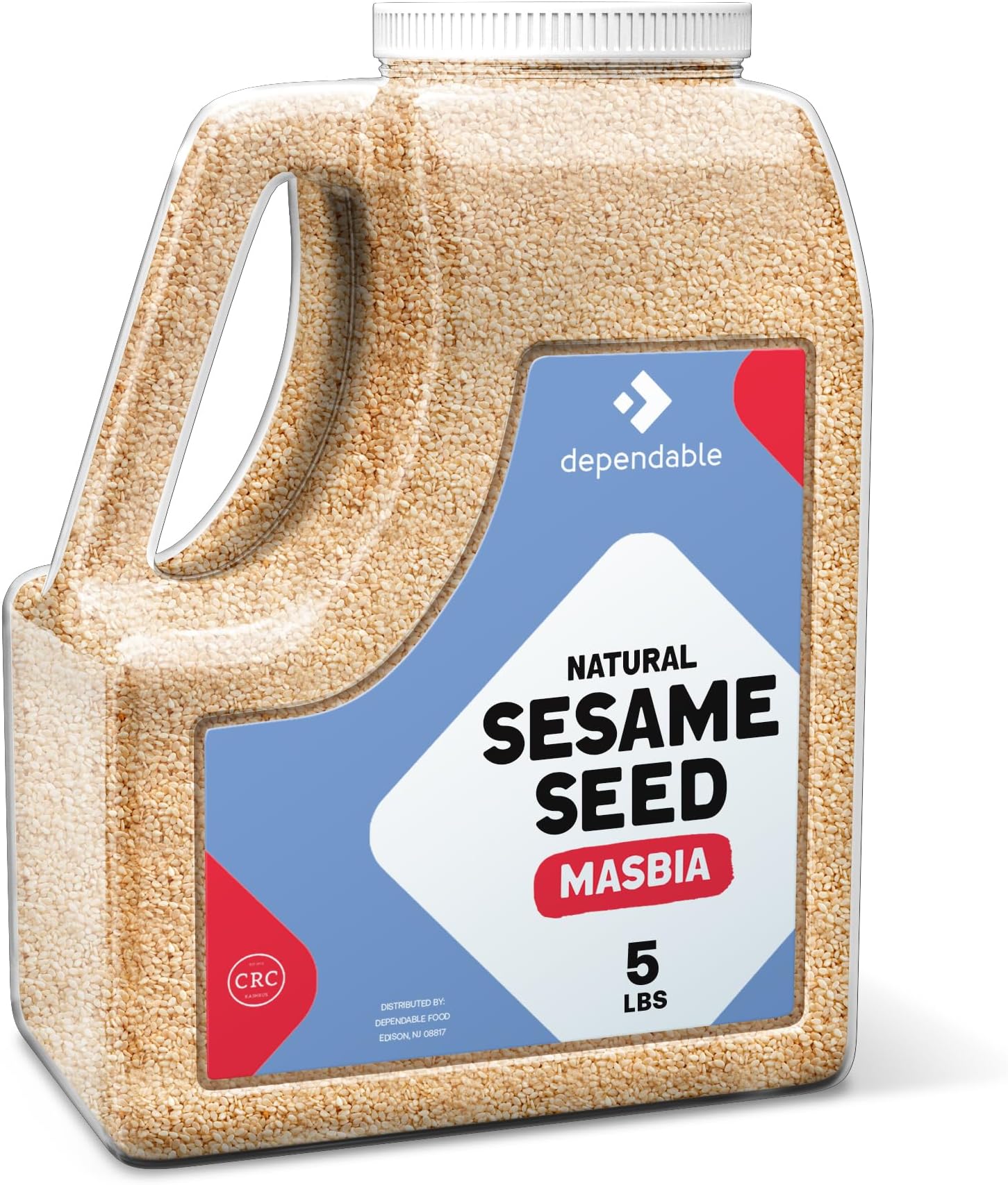 Amazon.com : Dependable Food Natural Sesame Seeds - 5 LB. Jar - Bulk ...