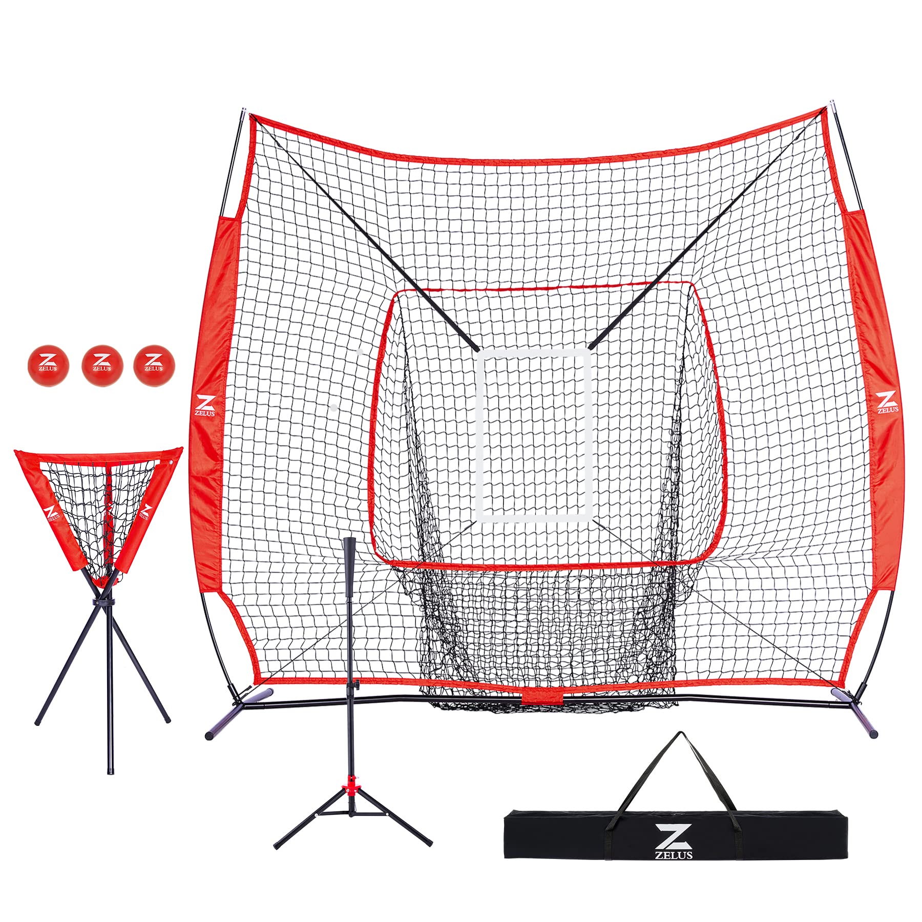 Snapklik.com : 7x7ft Baseball And Softball Practice Net + Batting Tee ...