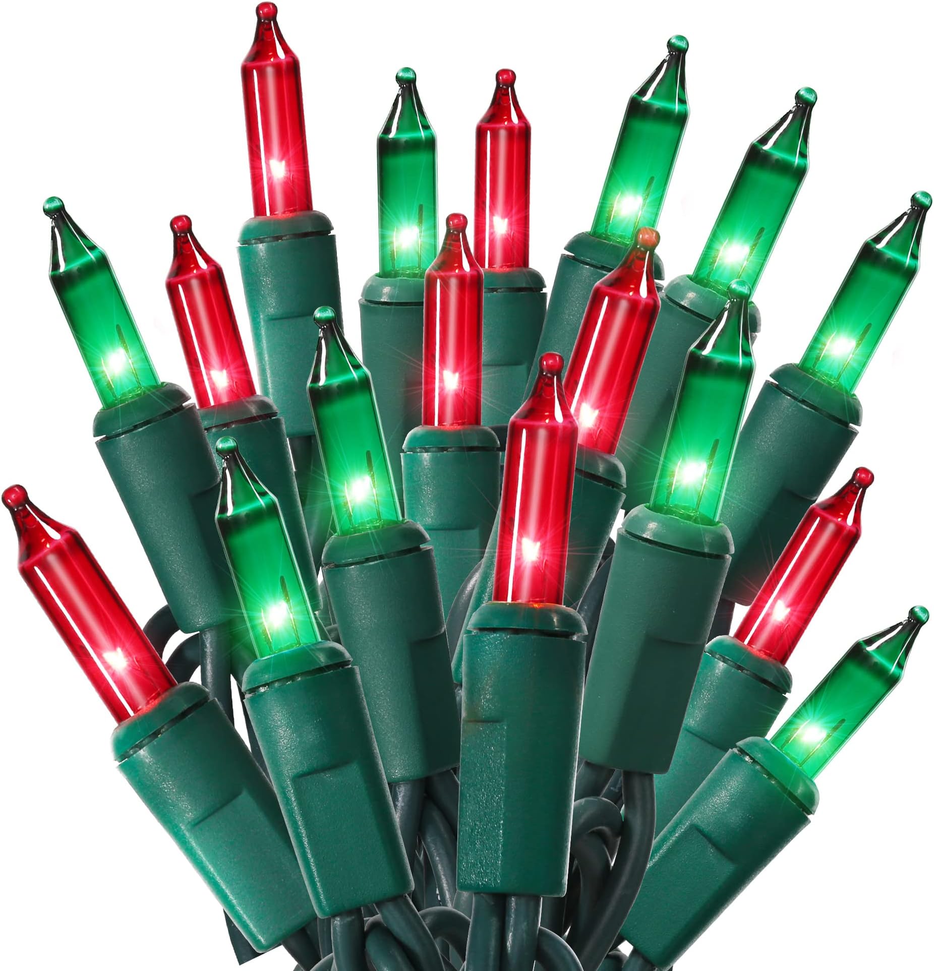Amazon.com: Holiday Pride Red & Green Christmas Lights - 100 Count Red ...