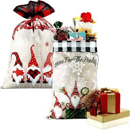Amazon.com: 2 Pieces Large Christmas Drawstring Bags 22 x 15 Inches ...
