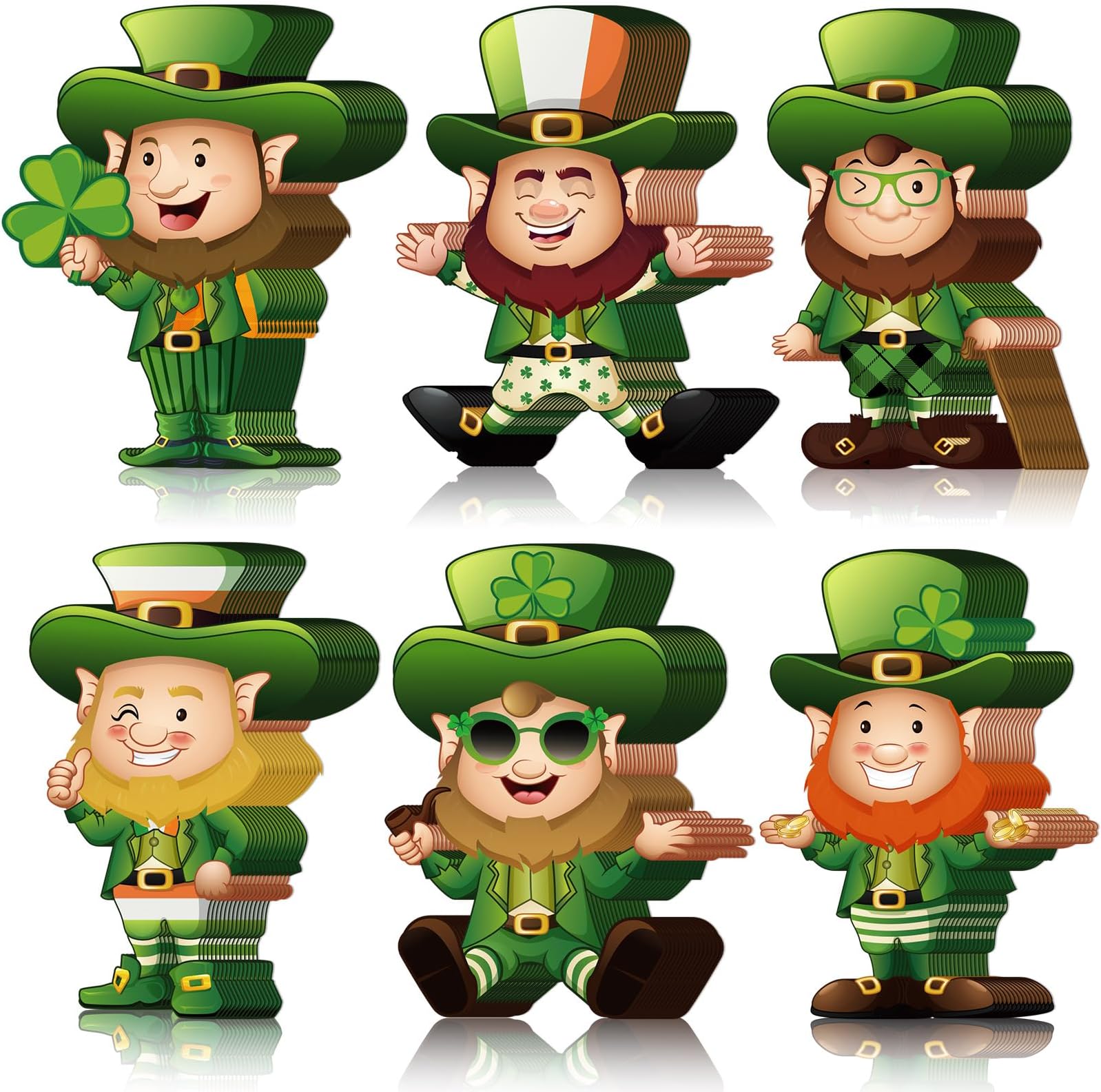 Amazon.com: Zonon 90 Pcs St. Patrick's Day Leprechaun Cutouts Classroom ...