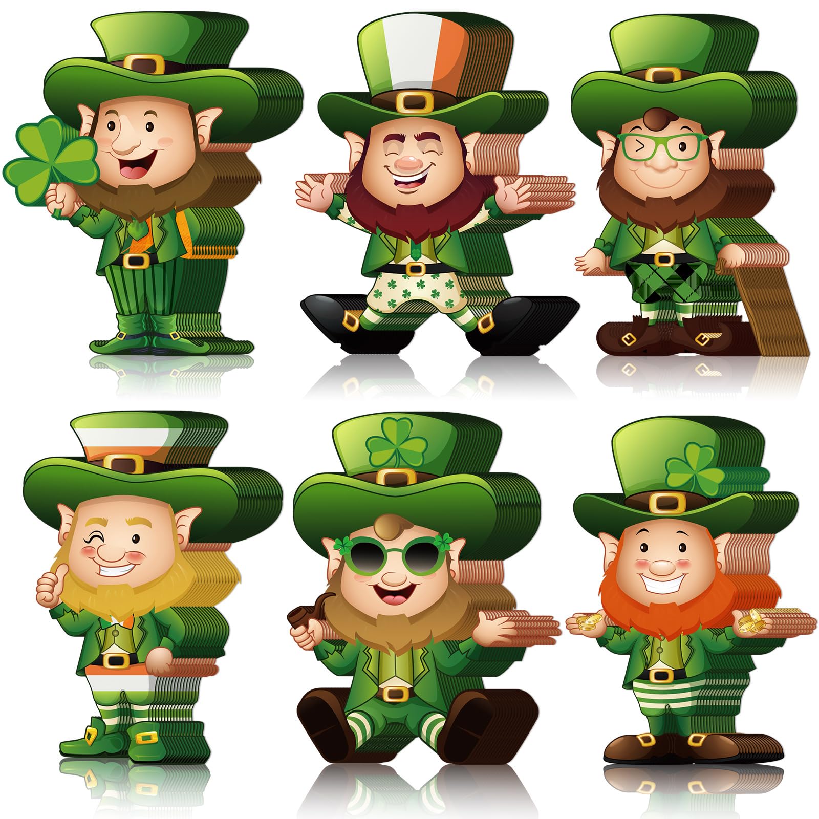 Amazon.com: Zonon 90 Pcs St. Patrick's Day Leprechaun Cutouts Classroom ...