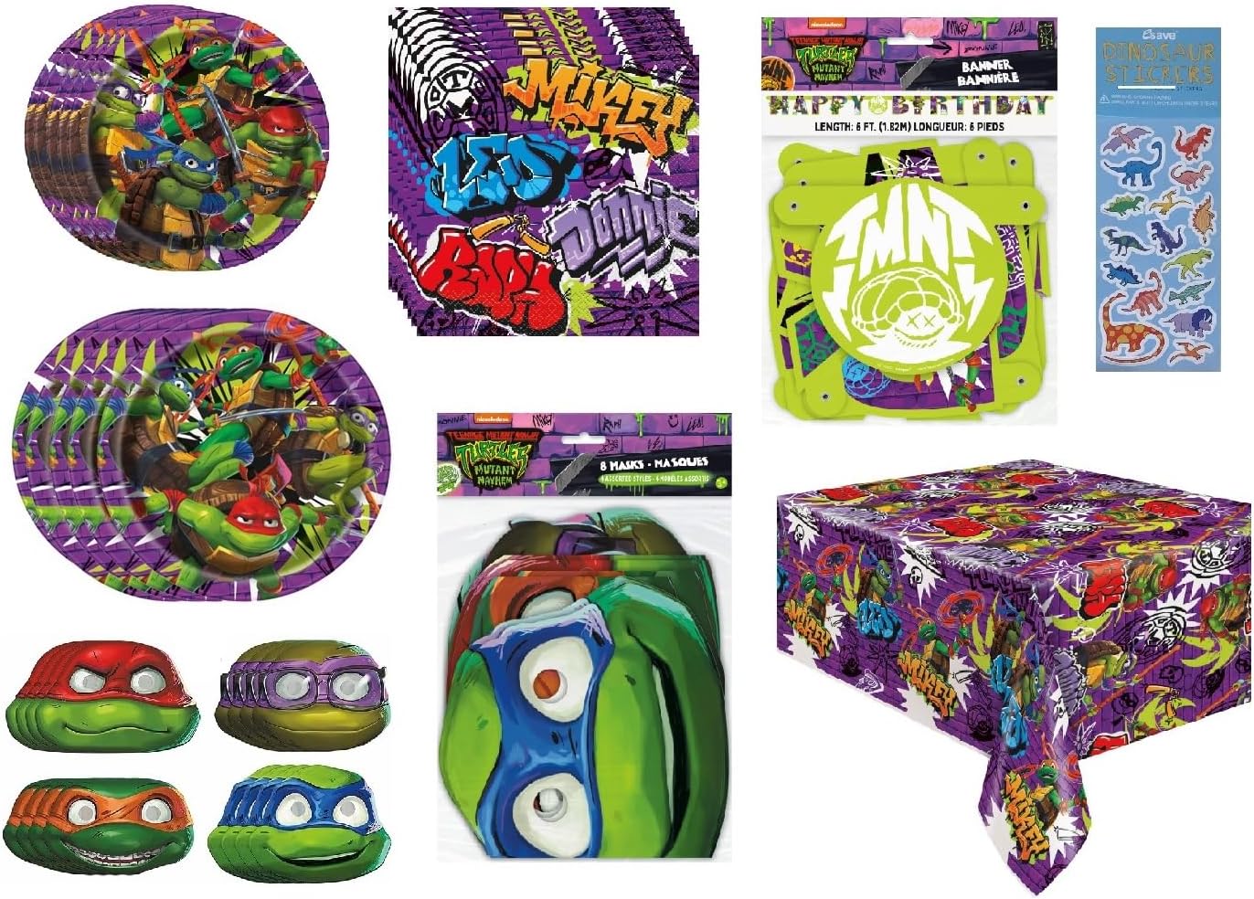 Amazon.com: TMNT Teenage Mutant Ninja Turtles Birthday Party Supplies ...