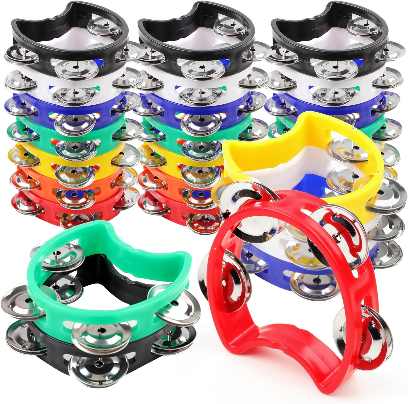 Amazon.com: 12 Pack Plastic Percussion Tambourine Hand Tambourine Bells ...