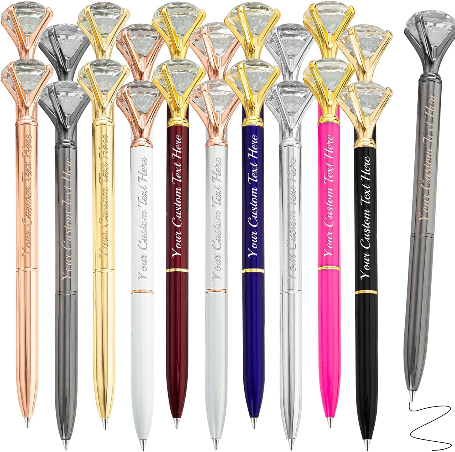 Amazon.com : Up to 100 Personalized Diamond Pens Bulk with Name,Custom ...