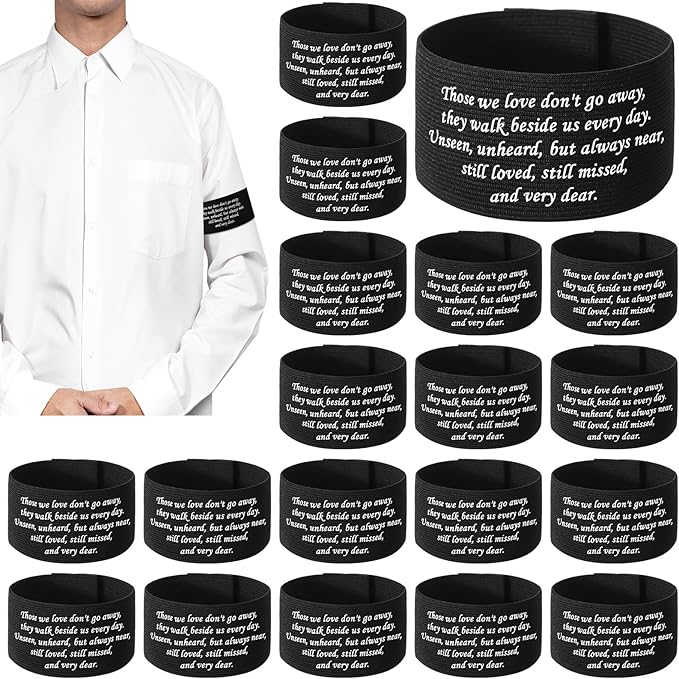 Amazon.com: Windyun 25 Pcs Mourning Arm Bands Memorial Funeral Arm ...
