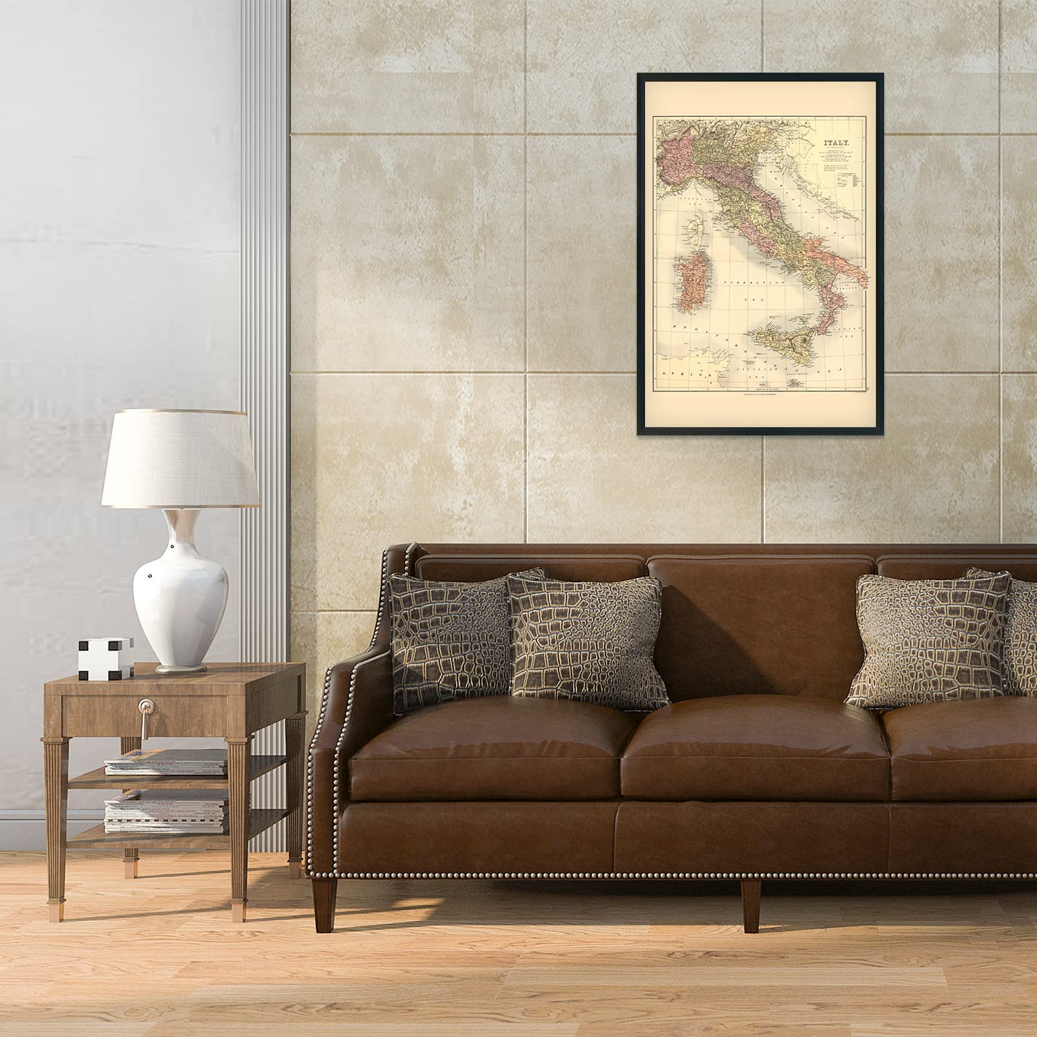 Snapklik.com : Vintage 1890 Italy Map - 24x36 Inch Vintage Poster Map ...