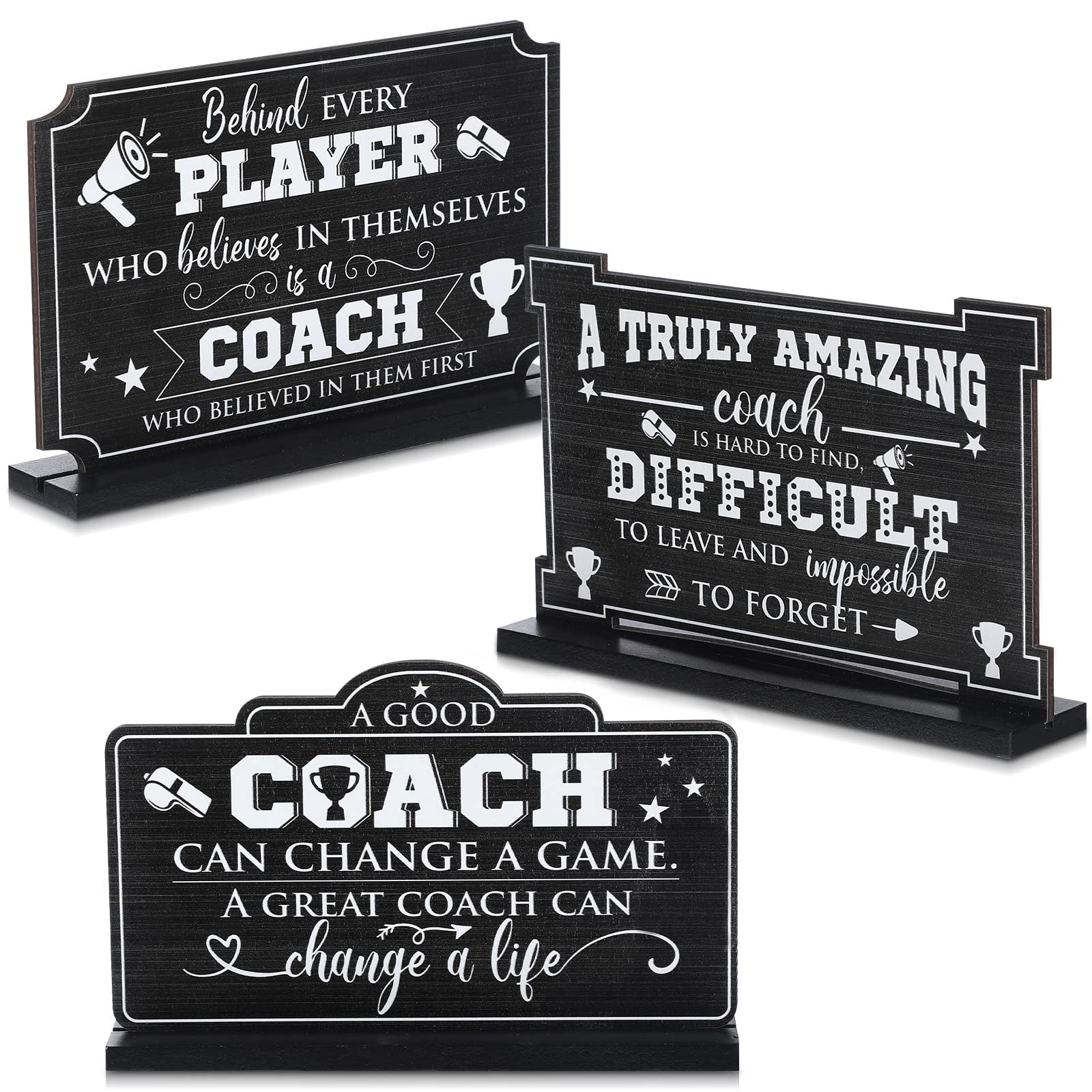 Amazon.com: 3 Pcs Coach Gifts Coach Wooden Sign Basketball Coach Gifts ...