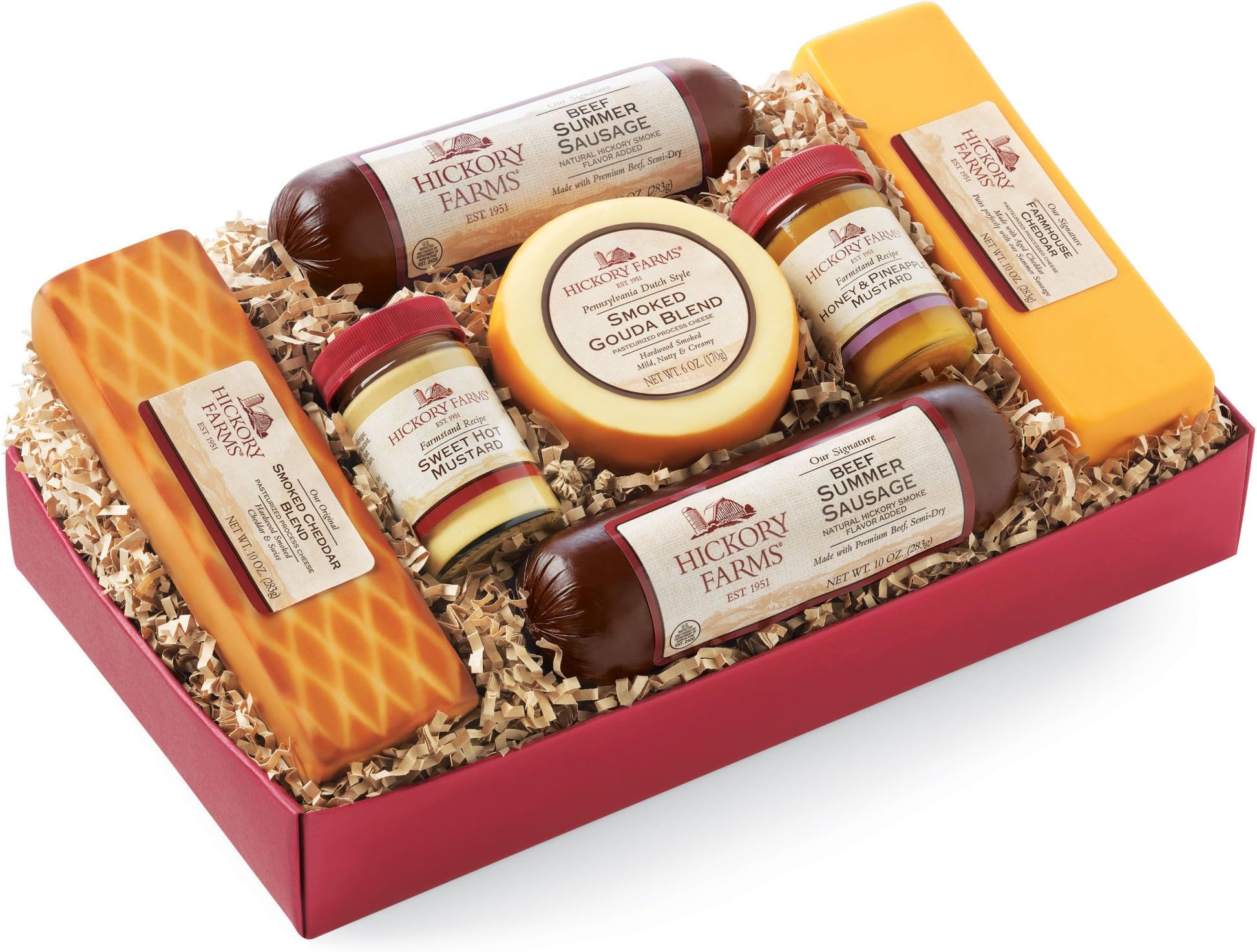 Amazon.com : Hickory Farms Signature Beef Meat and Cheese Gift Basket ...