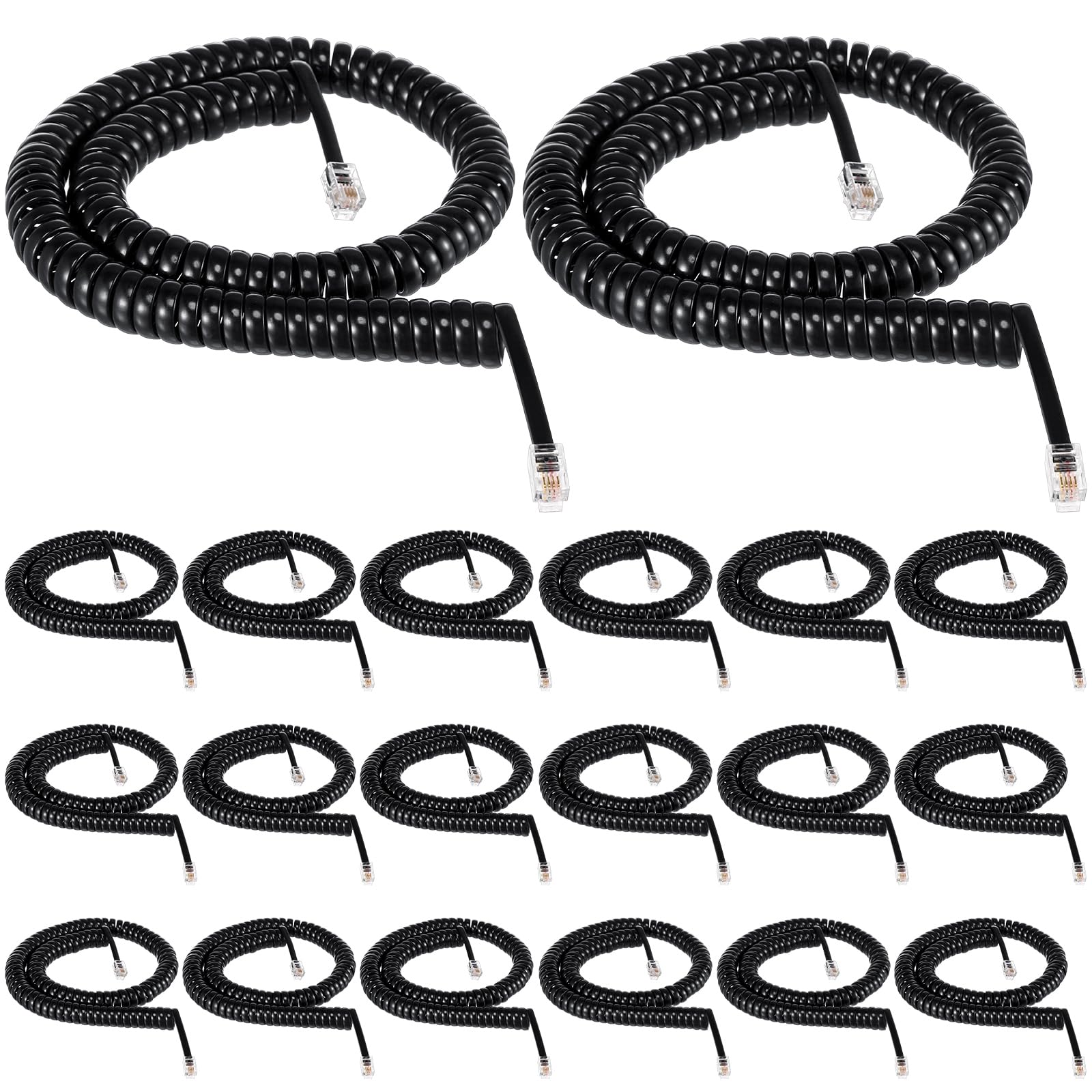 Amazon.com: Kanayu 20 Pcs 25 Feet Long Black Phone Cords for Landline ...