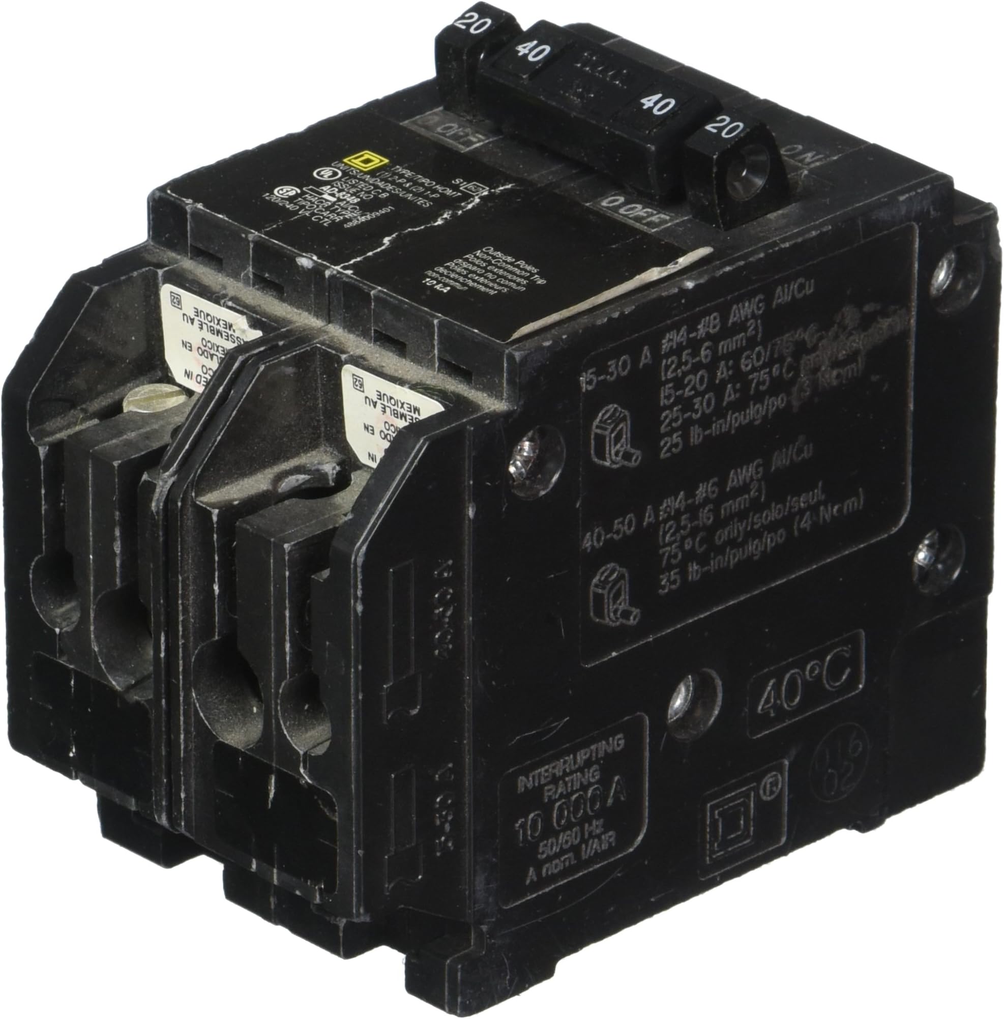 SCHNEIDER ELECTRIC 120/240-Volt 20-Amp HOMT2020240 Miniature Circuit ...