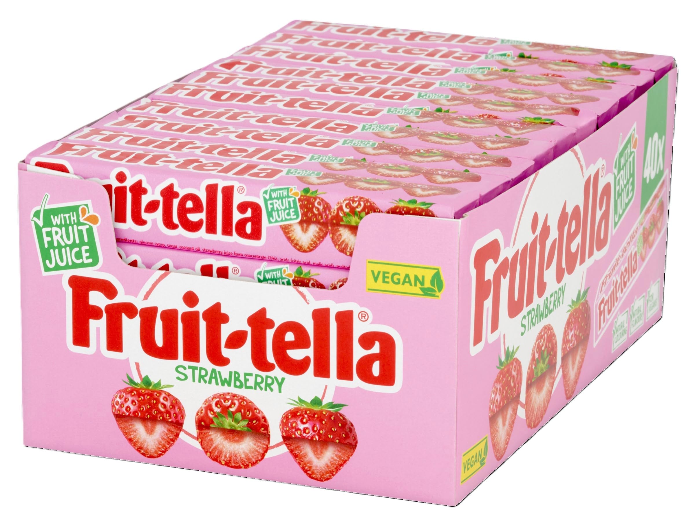 Fruittella Party Sweets - Strawberry Flavour Chewys (Pack of 40 Rolls ...