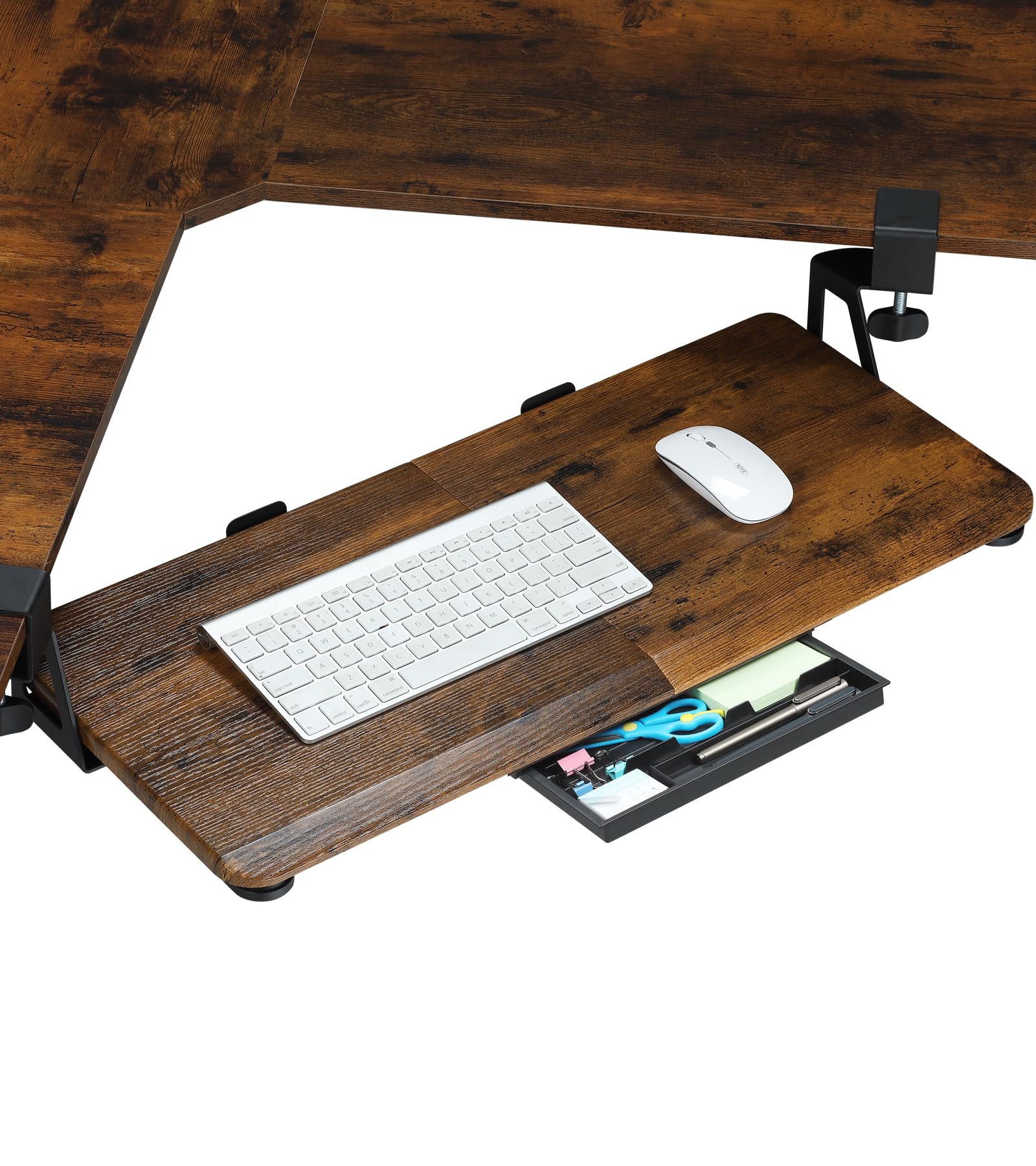 ETHU Keyboard Tray Under Desk, Ergonomic Corner Keyboard Tray with C ...