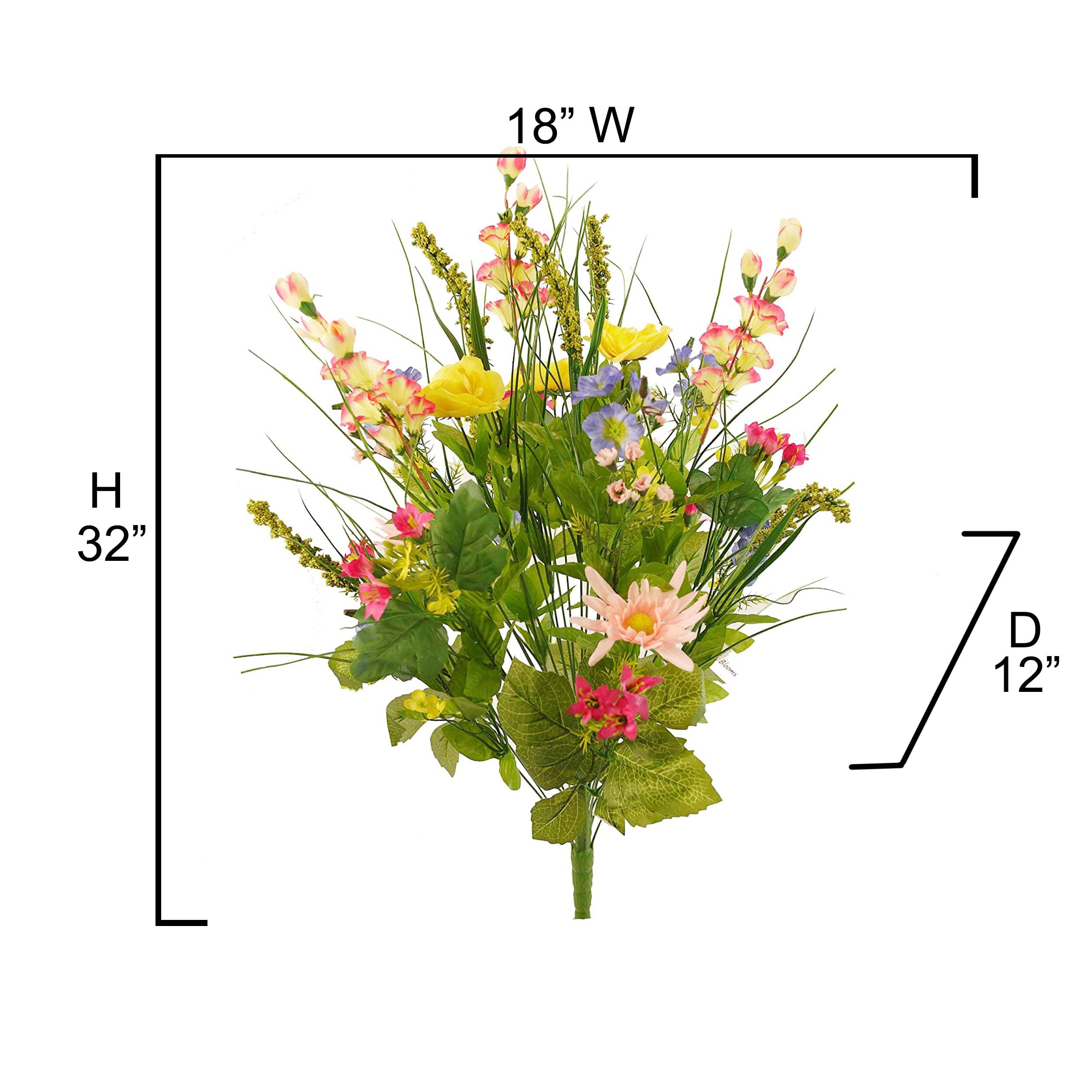 2pcs of 30 Stem Artificial Flowers Morning Glory & Ranunculus Bush ...