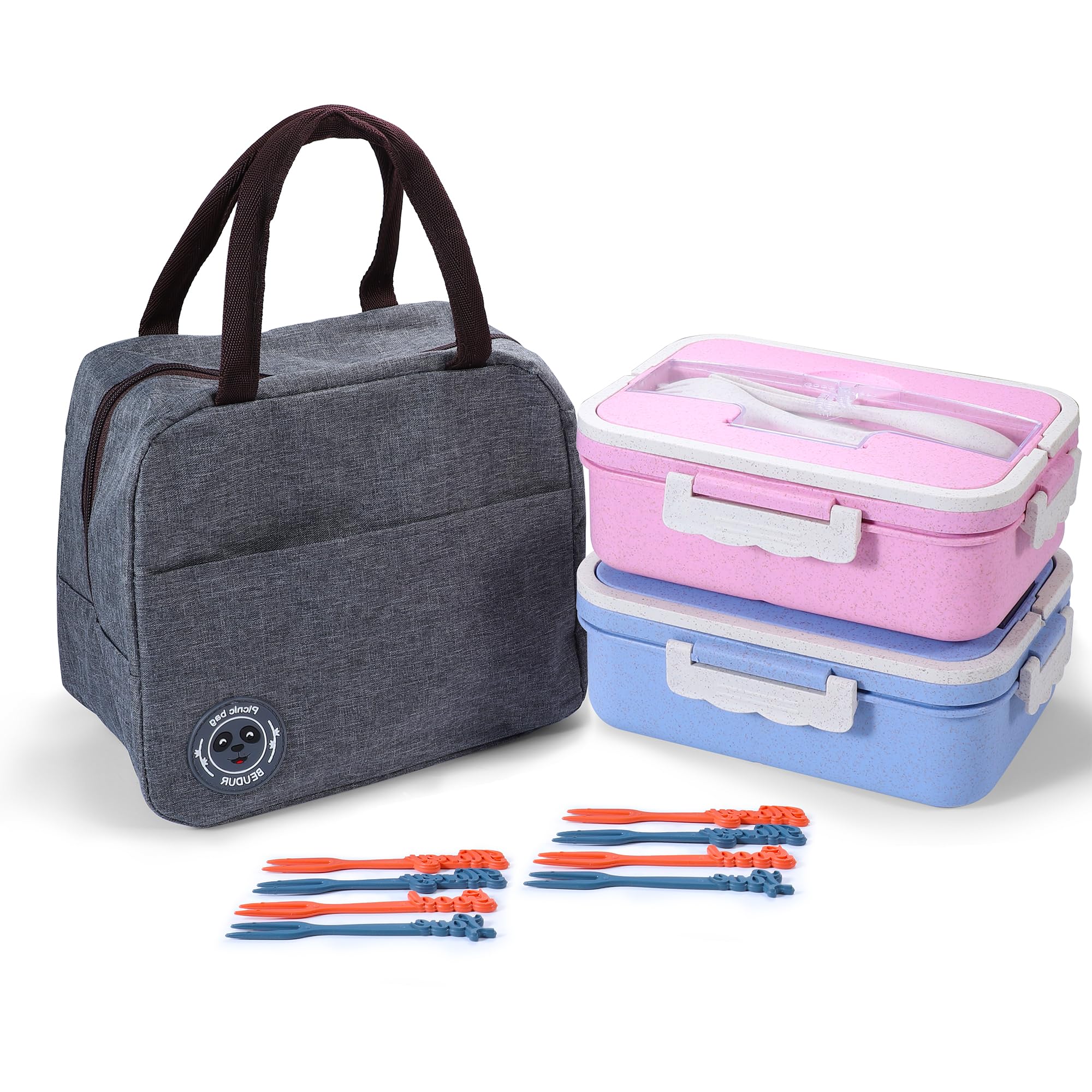 Amazon.com: becutlery Bento Box Kit Leakproof, Portion Control Prep ...