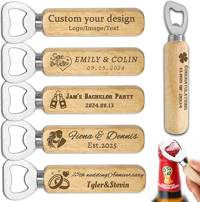 Amazon.com: 15-100PCS Custom Bottle Opener with Handle, Personalized ...