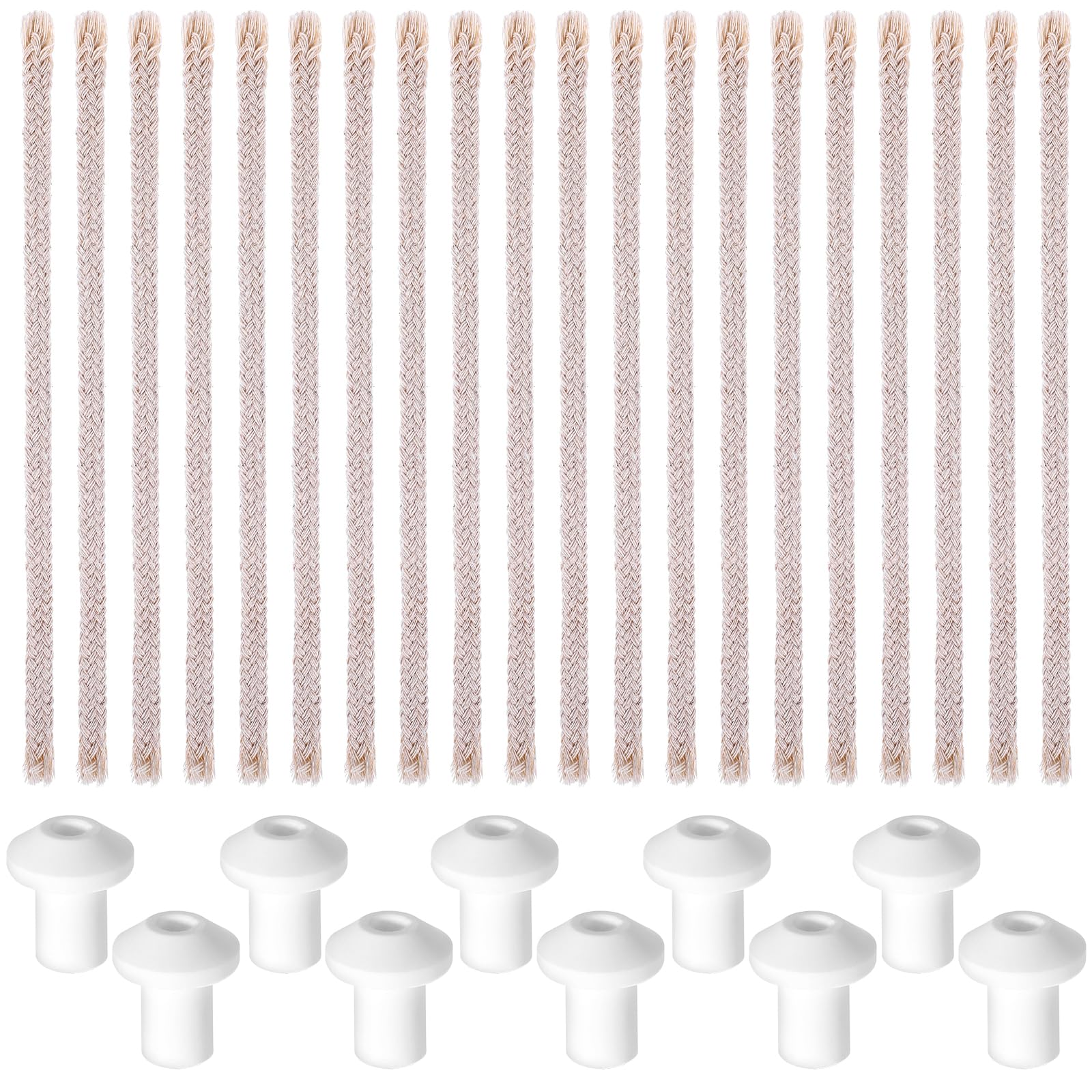 Amazon.com: 20 Pcs Oil Lamp Wicks Replacement with 10 Pcs Holders ...