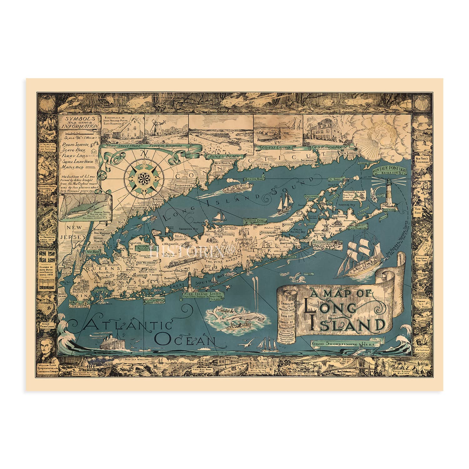 Old Maps New York Long Island Hagstrom's Map Of Long Island, New York