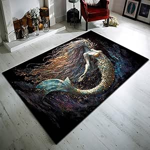 Amazon.com: Mermaid Rug, Mermaid Pattern Rug, B-2245.0 2x3 ft = 65x95 ...