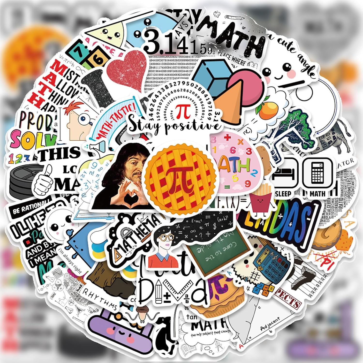 Amazon.com: Maths Stickers, 50PCS Funny Math Studying Mathematics Vinyl ...