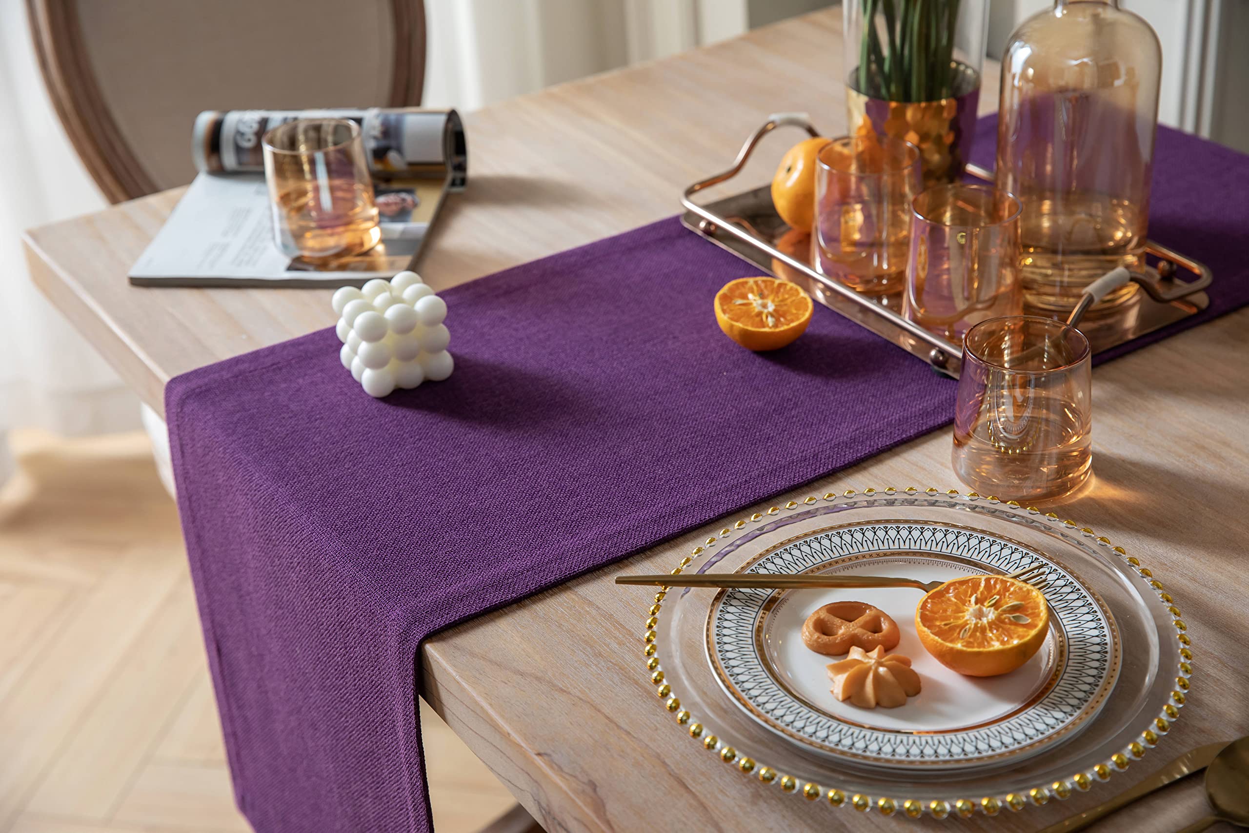Purple And Burlap Table Runner Burlap And IVORY Lace Table Runner