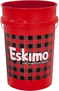 Amazon.com : Eskimo® 43835 Buffalo Plaid Six-Gallon Bucket, Storage ...