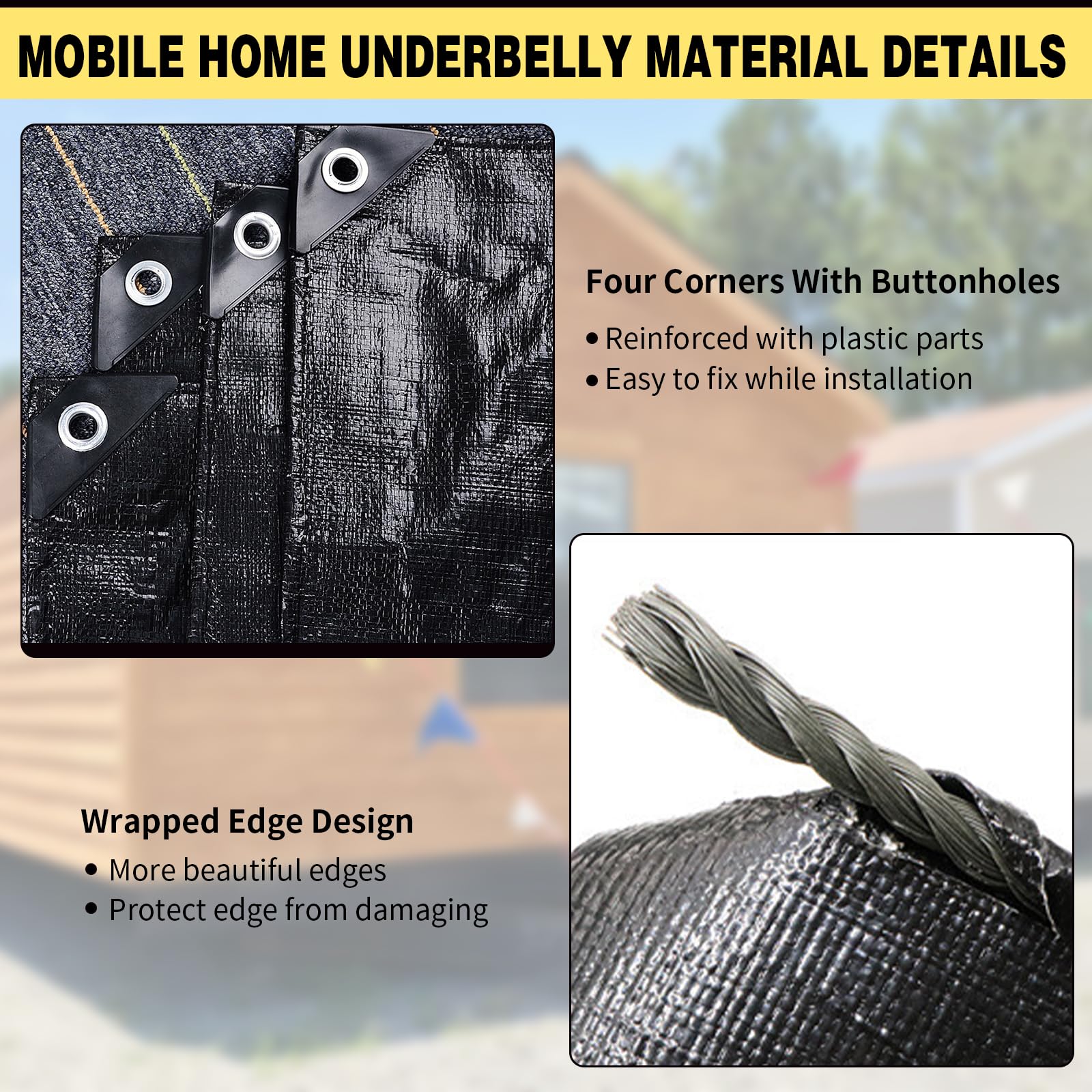 Mobile Home Bottom Board Belly Pan Vapor Barrier Repair Patch Fabric