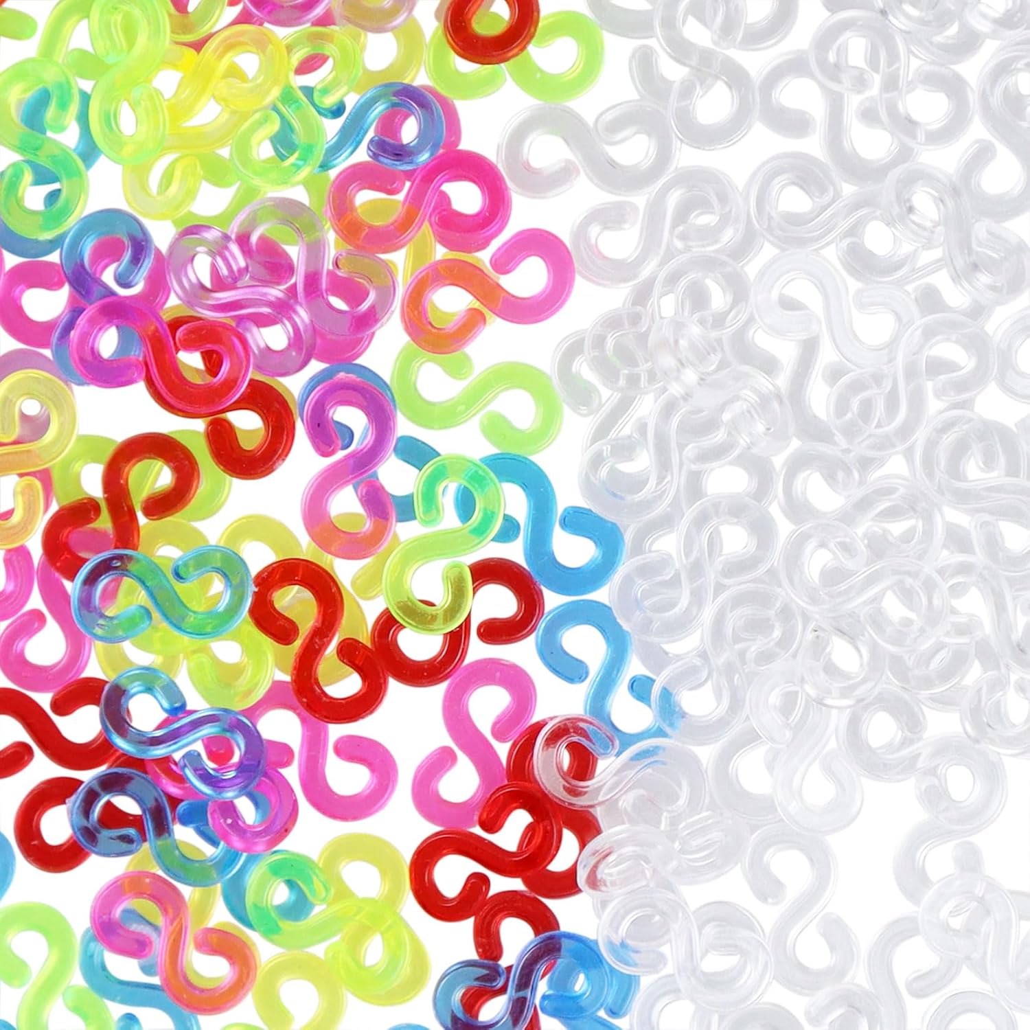 LuenHego Loom Bands S Clips 200 Pieces Rubber Band Clips Plastic Loom ...