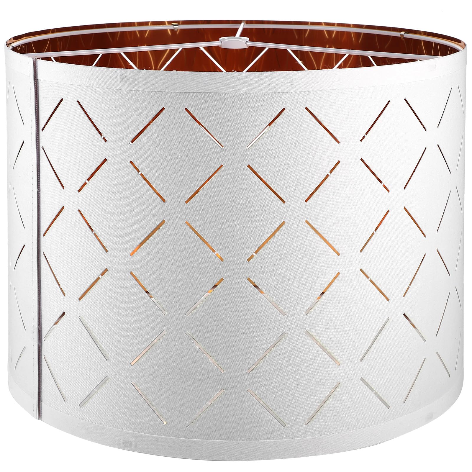 PRETYZOOM White Lampshade, Drum Lampshades with Hollow-out Design ...