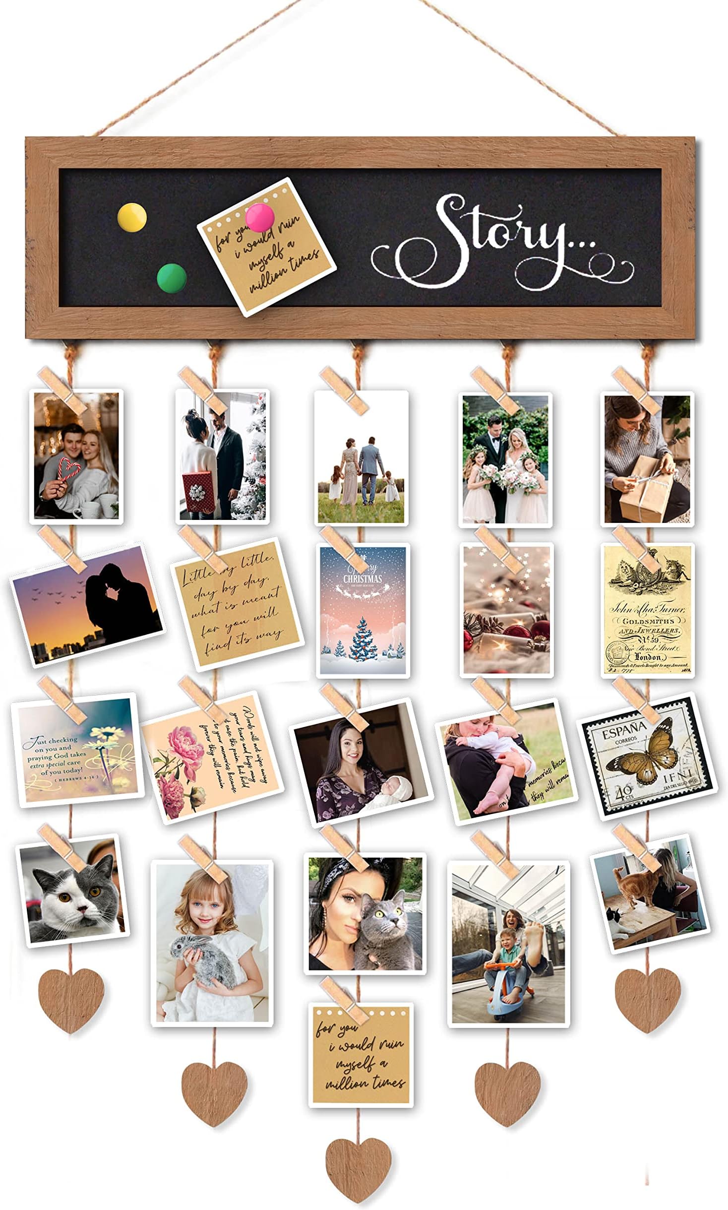 Amazon.com: EXQUIDECA Picture Frames Collage Display Board with 30 ...