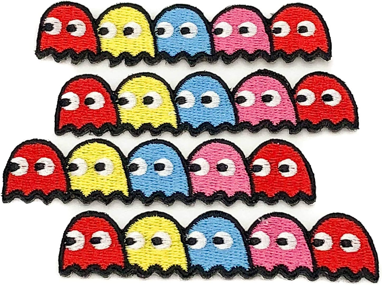 Amazon.com: (4 Pack) 100% Embroidered Pac-Man Ghosts Blinky Pinky Inky ...