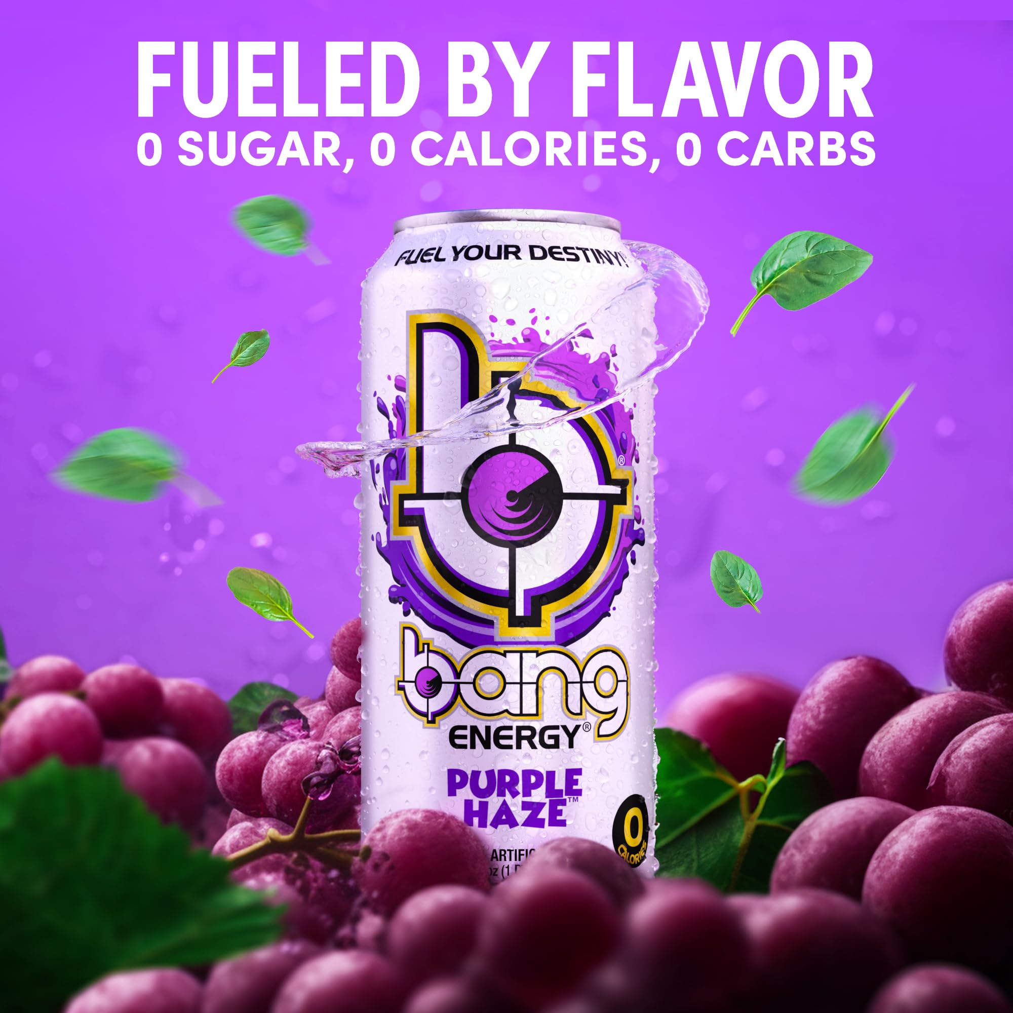 Snapklik.com : Bang Energy Purple Haze, Sugar-Free Energy Drink, 16 Ounce