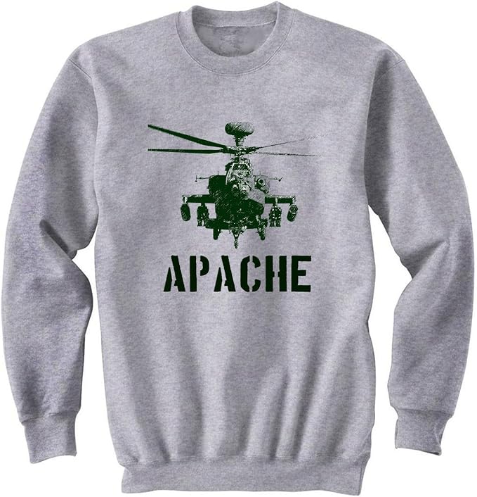 teesquare1st Men's Apache Helicopter Grey Sweatshirt XXLarge Size ...