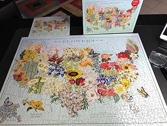 Amazon.com: Galison Wendy Gold USA State Flowers Puzzle, 1000 Pieces ...
