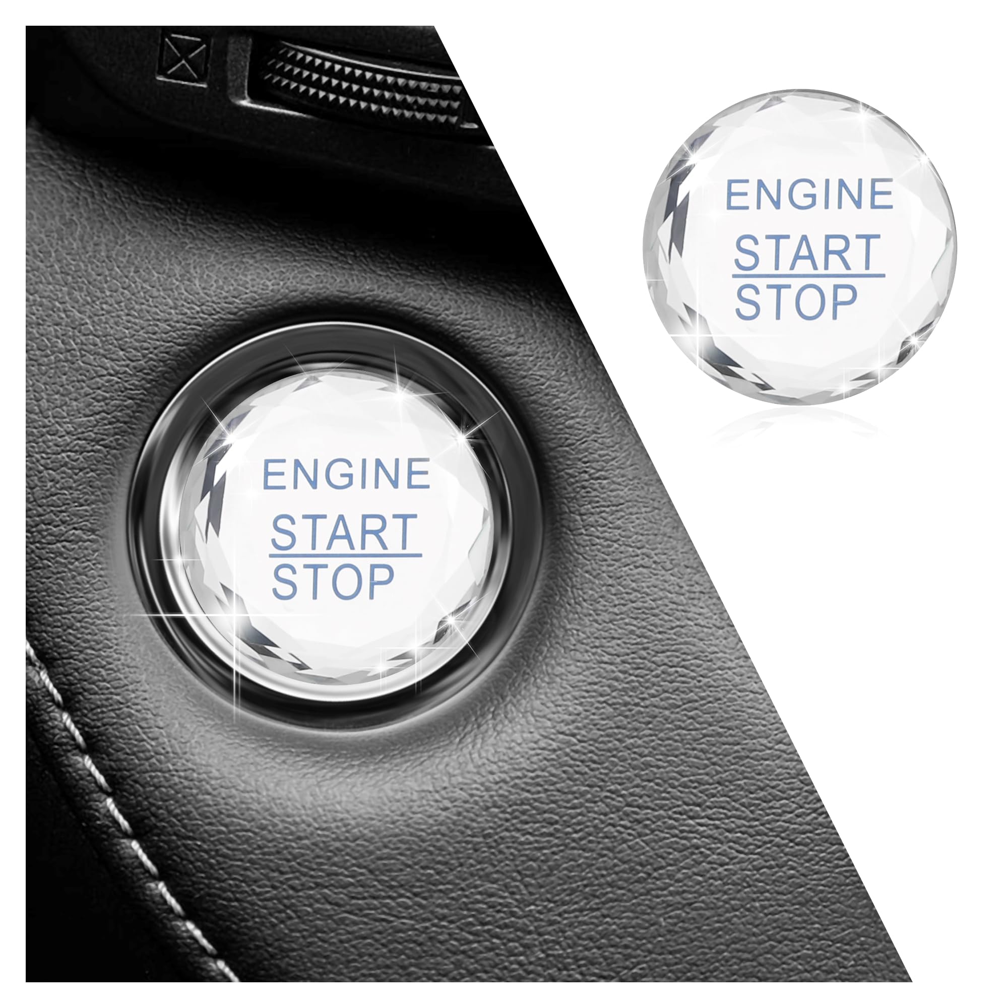 Amazon.com: Bling Push Start Button Cover,Crystal Rhinestone Engine ...